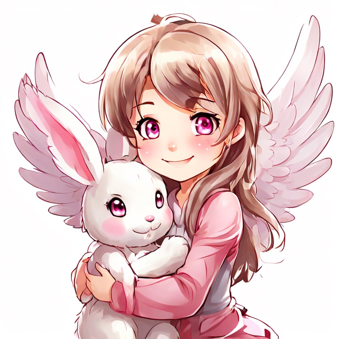 Kawaii Easter Angel PNG Bundle: Pastel Anime Clipart (digital Download ...