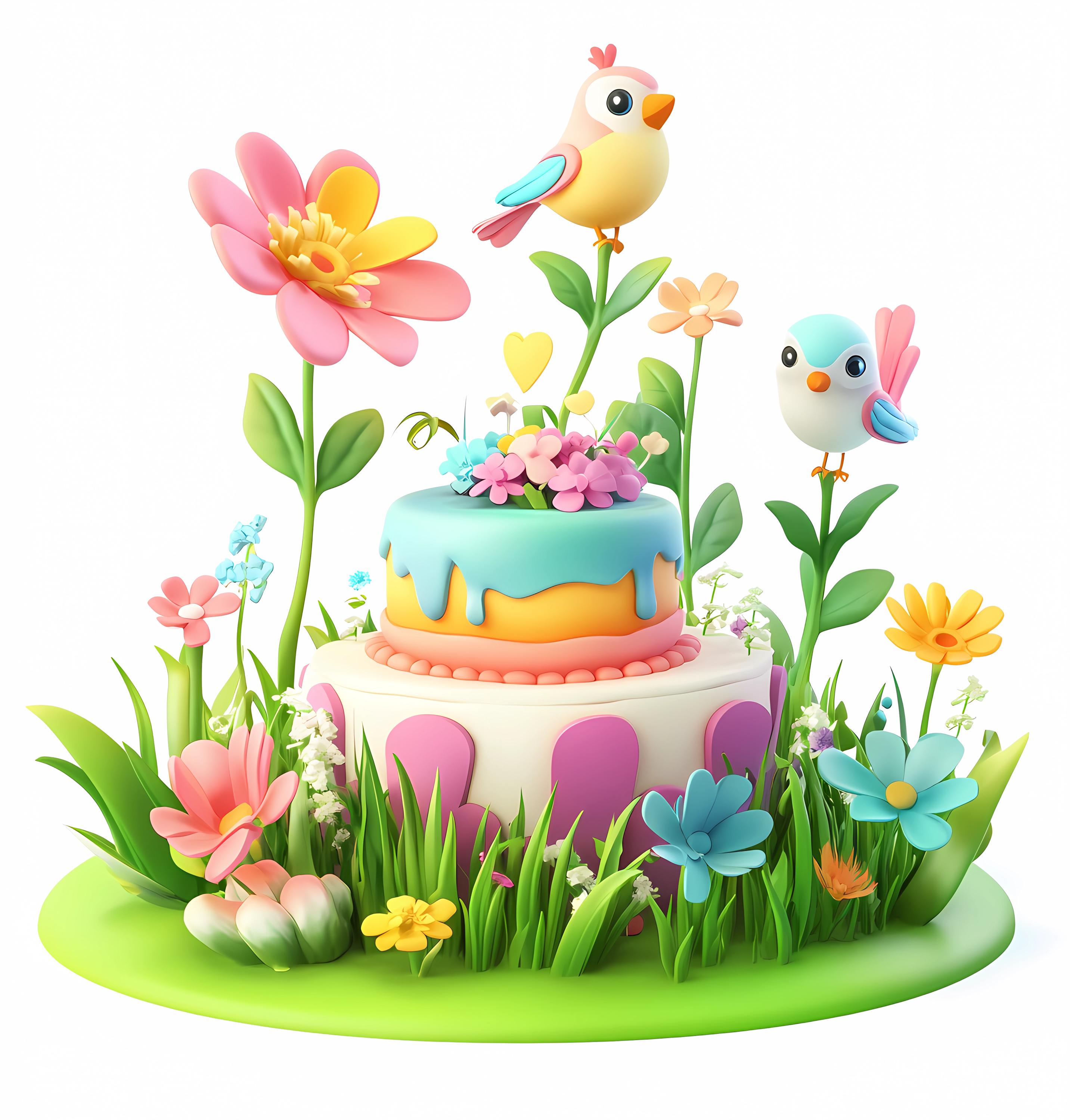 Birthday Cake Numbers Clipart Bundle: Cartoon PNG Images, Commercial ...