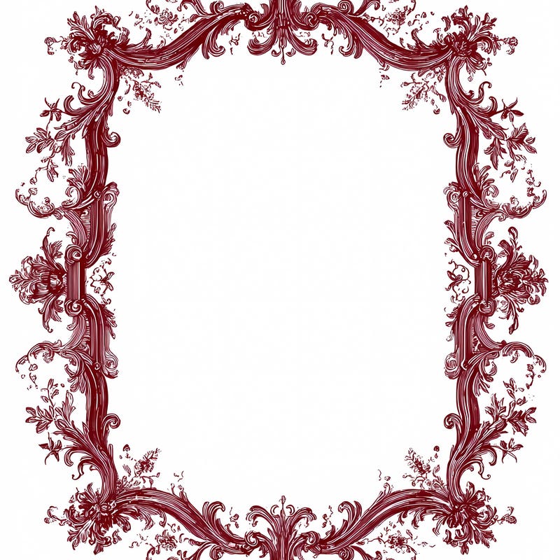 Burgundy Ornate Frame - Etsy UK