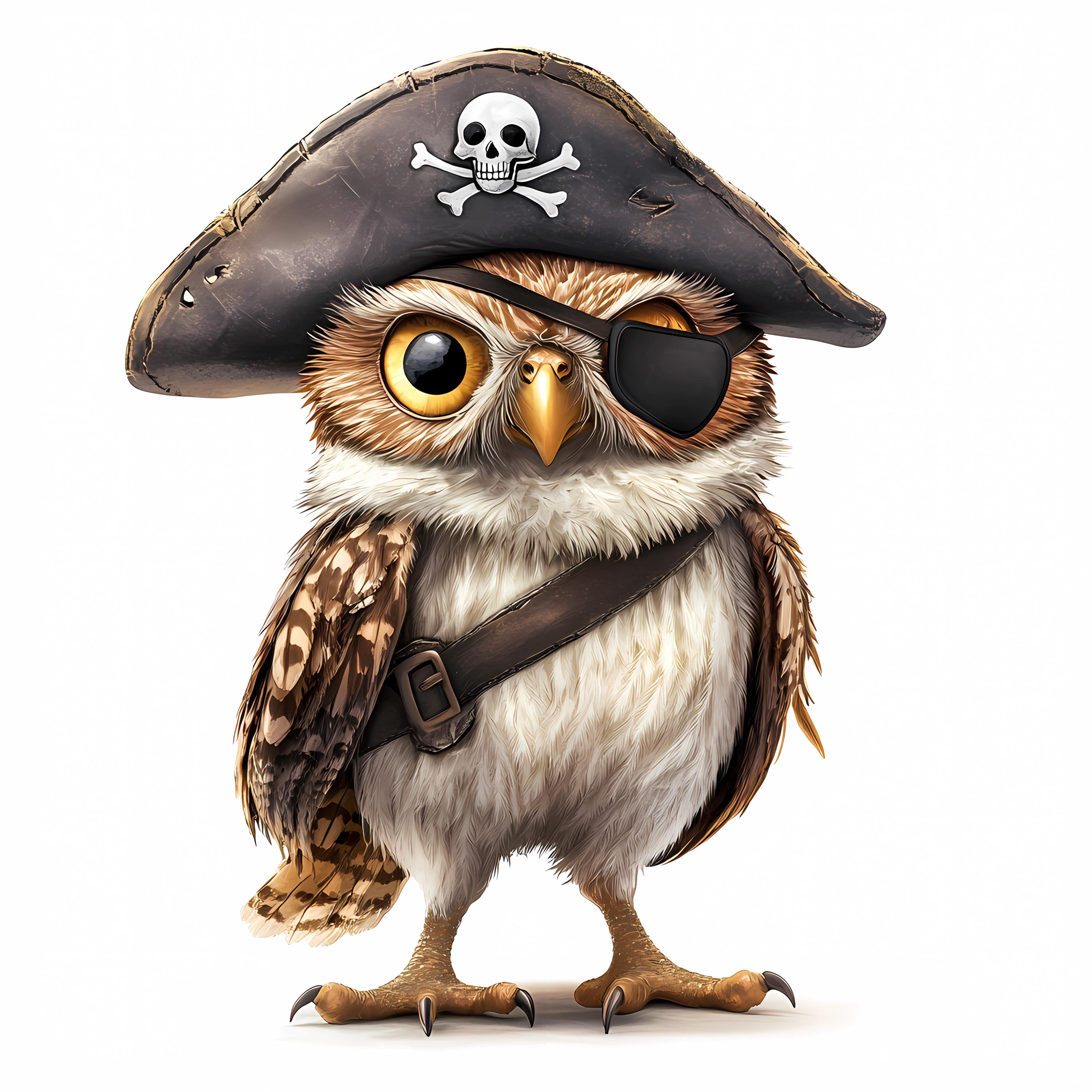 8 Pirate Owl High Quality Pngs Clipart Bundle, Cute Sailor Owls Clipart ...