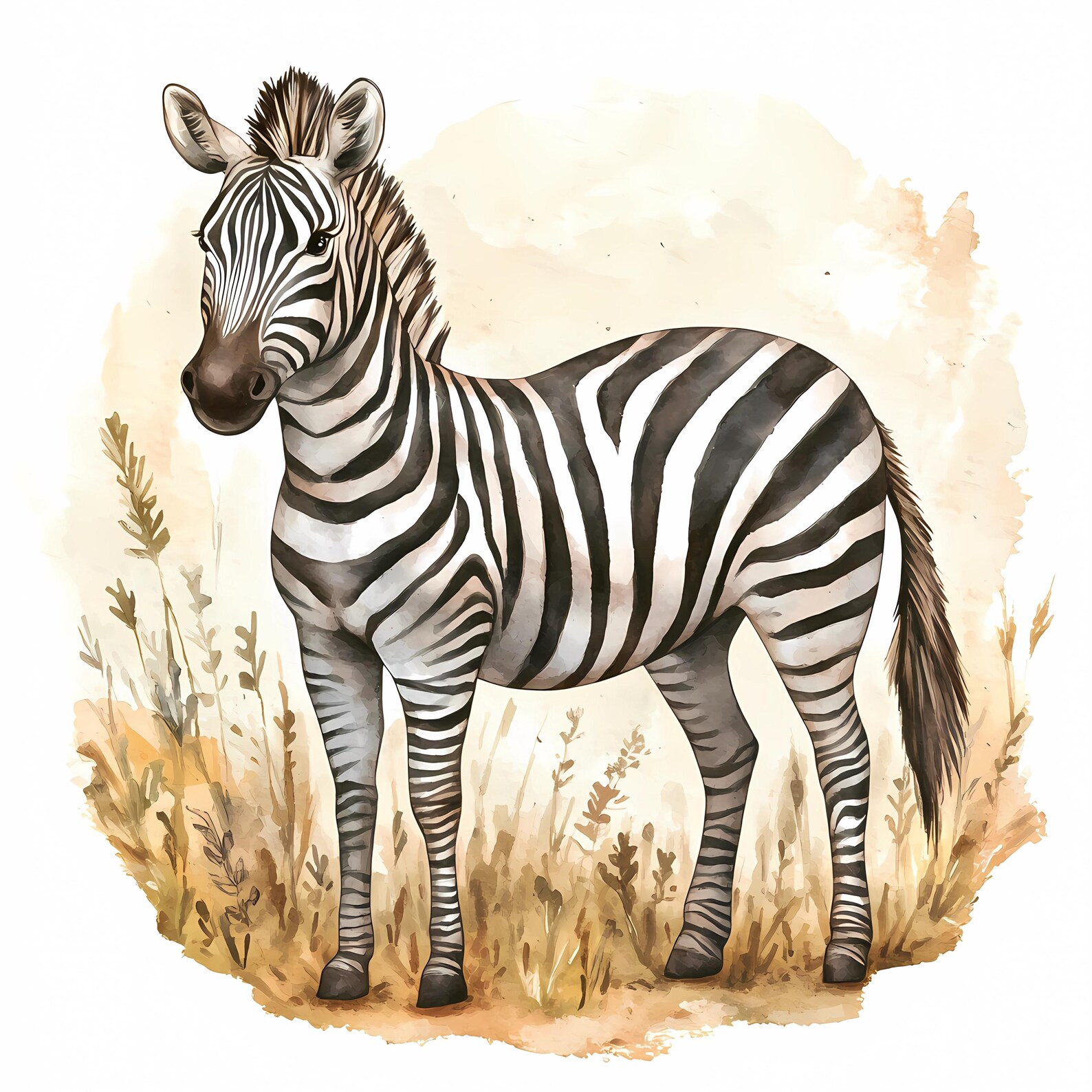 Watercolor Zebra Clipart Set, Wild Animal Art - Etsy