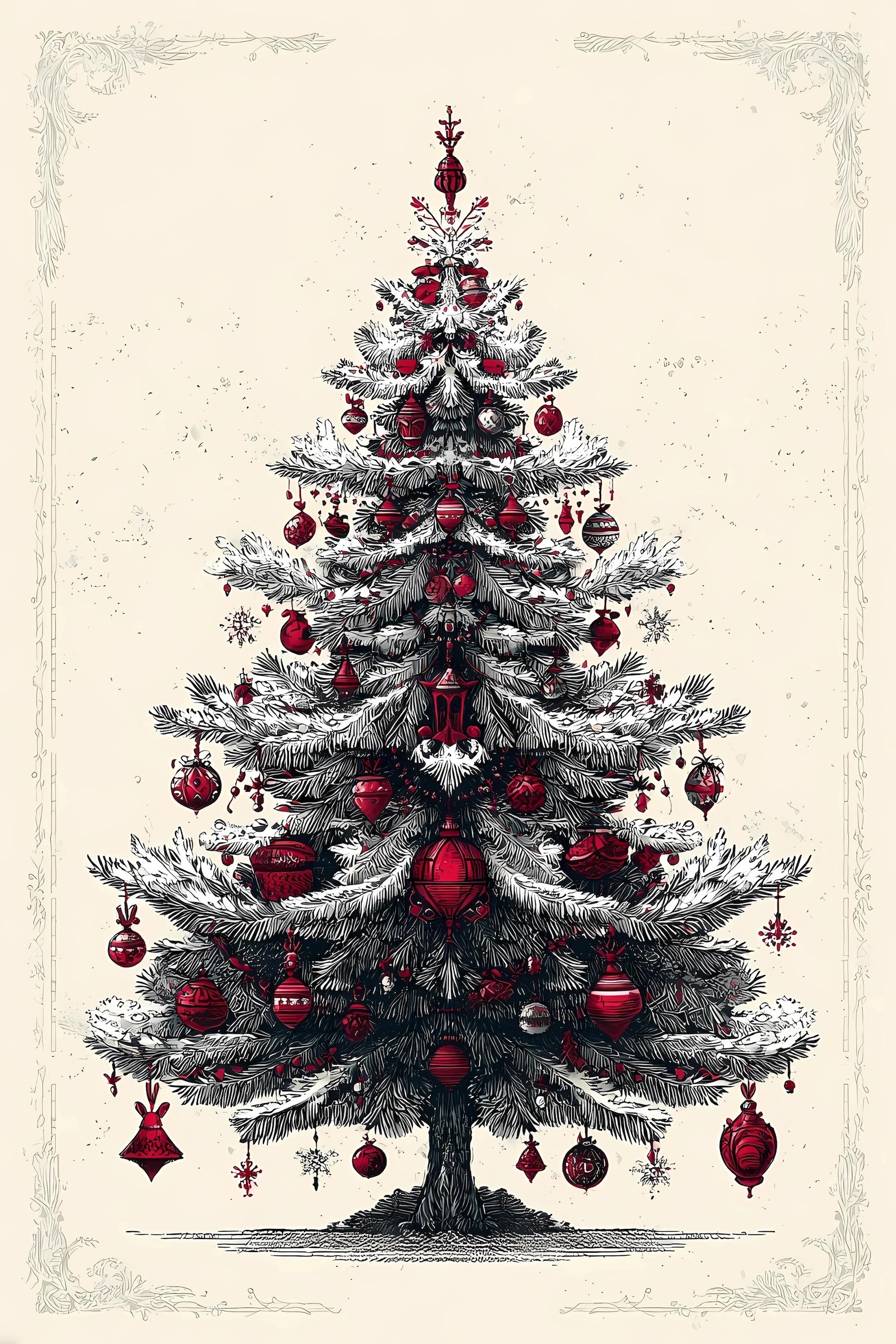 Vintage Christmas Tree Clipart Bundle: Retro Holiday Illustrations (PNG ...