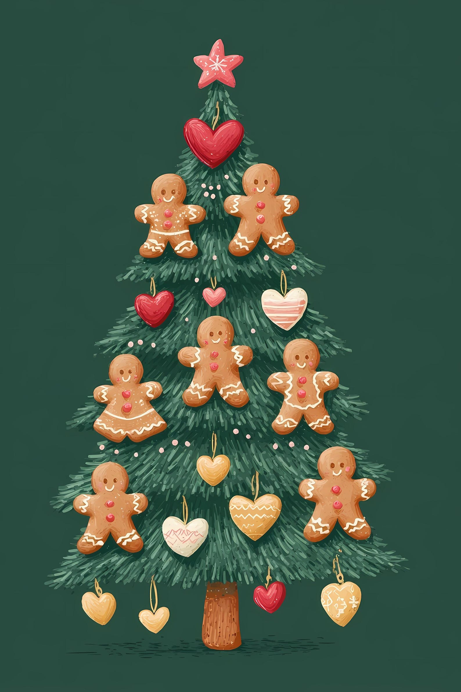 Gingerbread Christmas Tree Clipart: Cookie Decorated Pngs (commercial ...