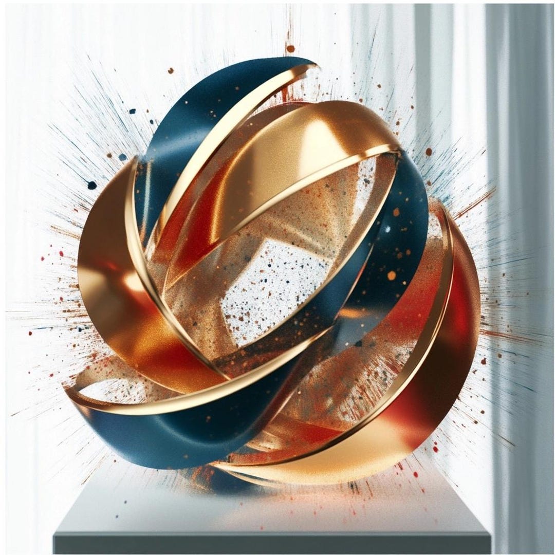 Golden Starburst Abstract Art: Modern Metallic Ink Explosion (digital ...