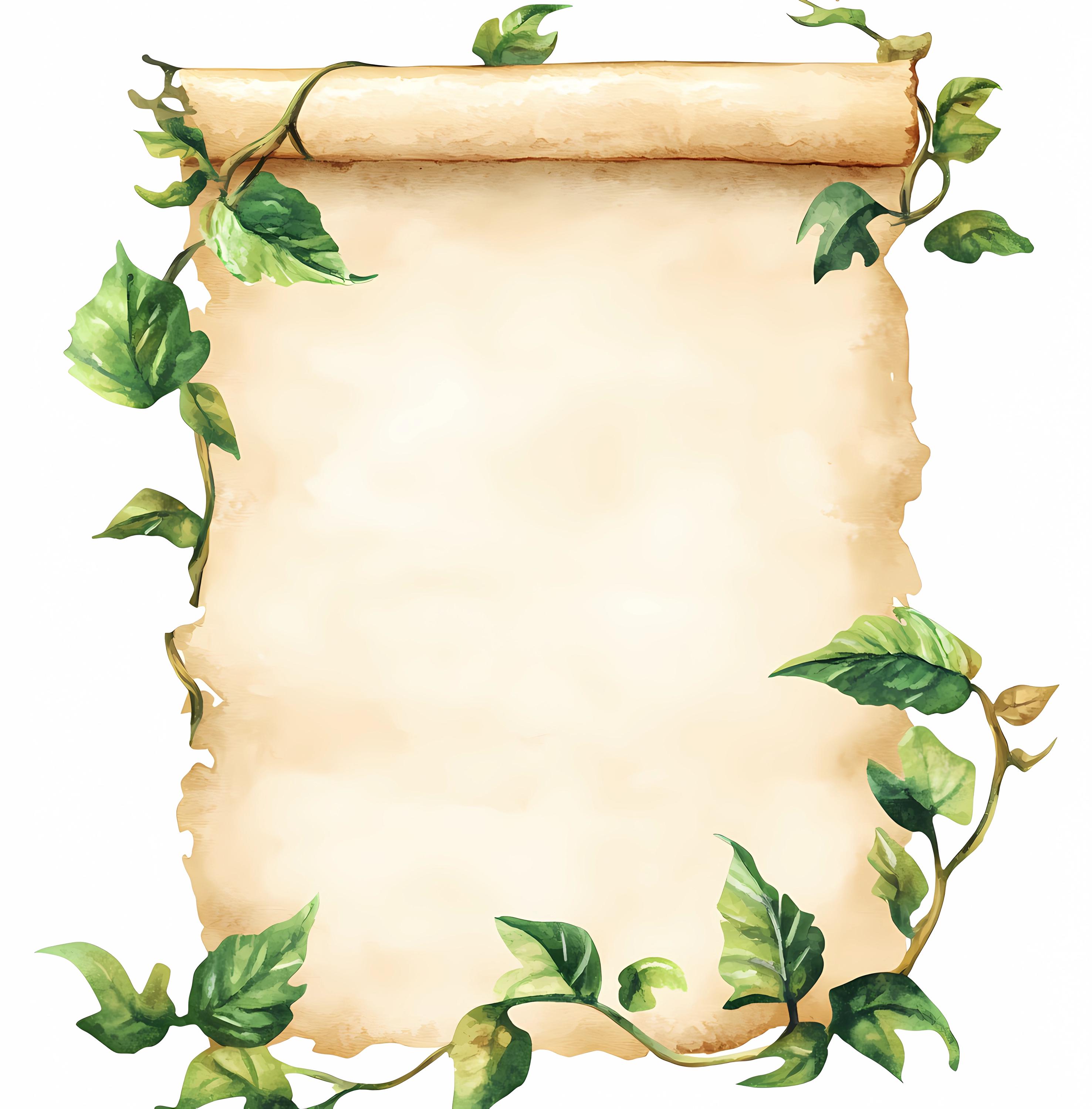 Watercolor Leaf Border PNG Set: Botanical Frame Clipart (digital ...