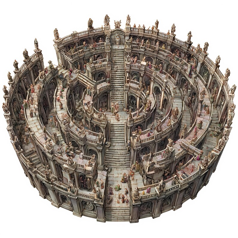 Fantasy Labyrinth Architecture Bundle, Ancient Stone Temple Maze ...