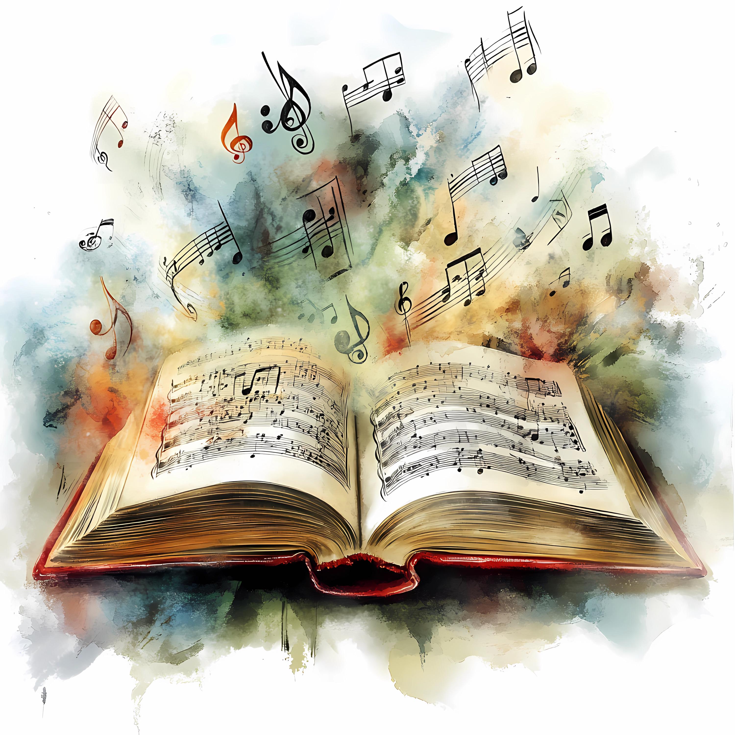 Vintage Book Music Notes Clipart Set of 8, Musical Clipart, Printable ...