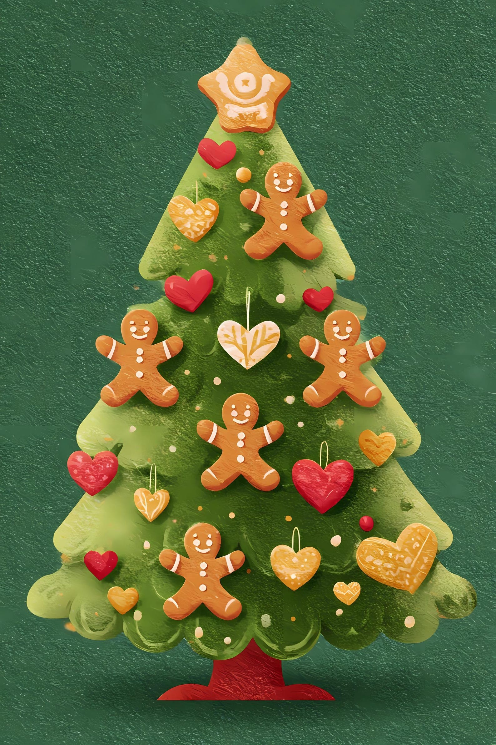 Gingerbread Christmas Tree Clipart: Cookie Decorated Pngs (commercial ...