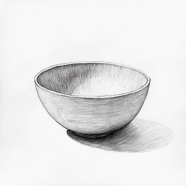 Minimalist Bowl Line Drawing PNG Bundle Set of 10 – Hand-drawn Black ...