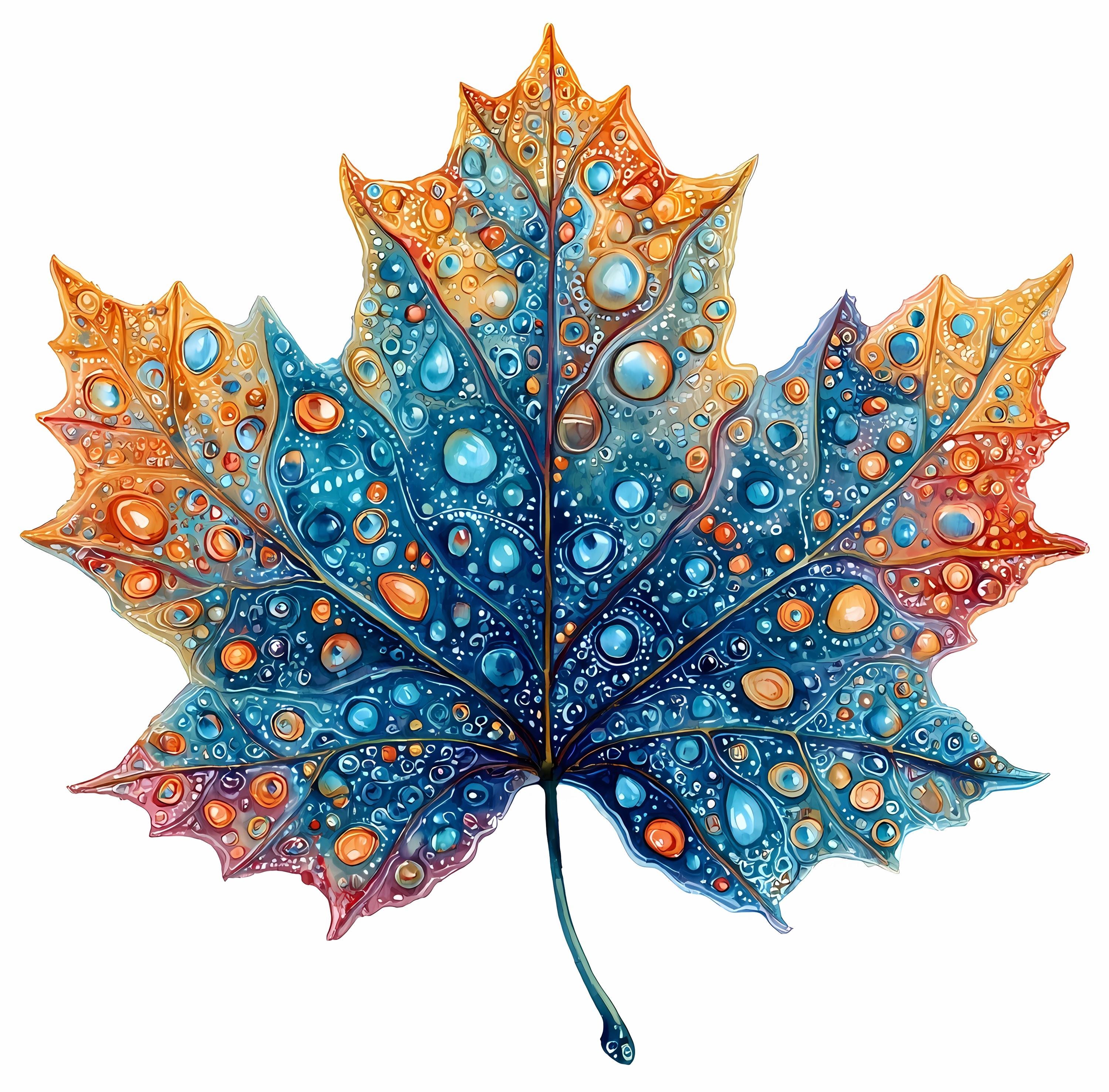 Watercolor Maple Leaf Clipart Bundle: Fantasy Autumn Leaves PNG JPG ...