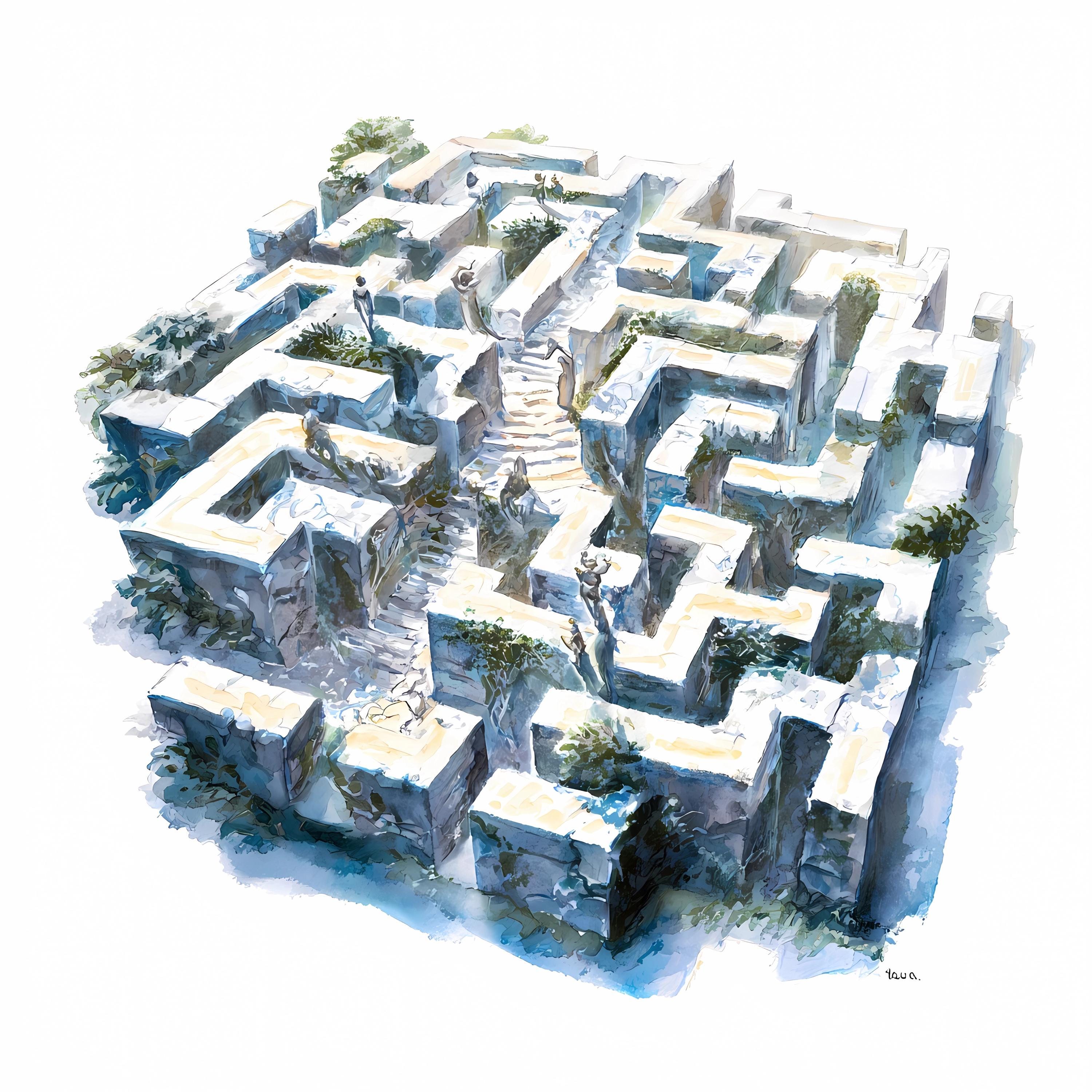 Fantasy Labyrinth Architecture Bundle, Ancient Stone Temple Maze ...
