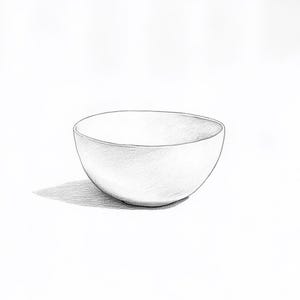 Minimalist Bowl Line Drawing PNG Bundle Set of 10 – Hand-drawn Black ...