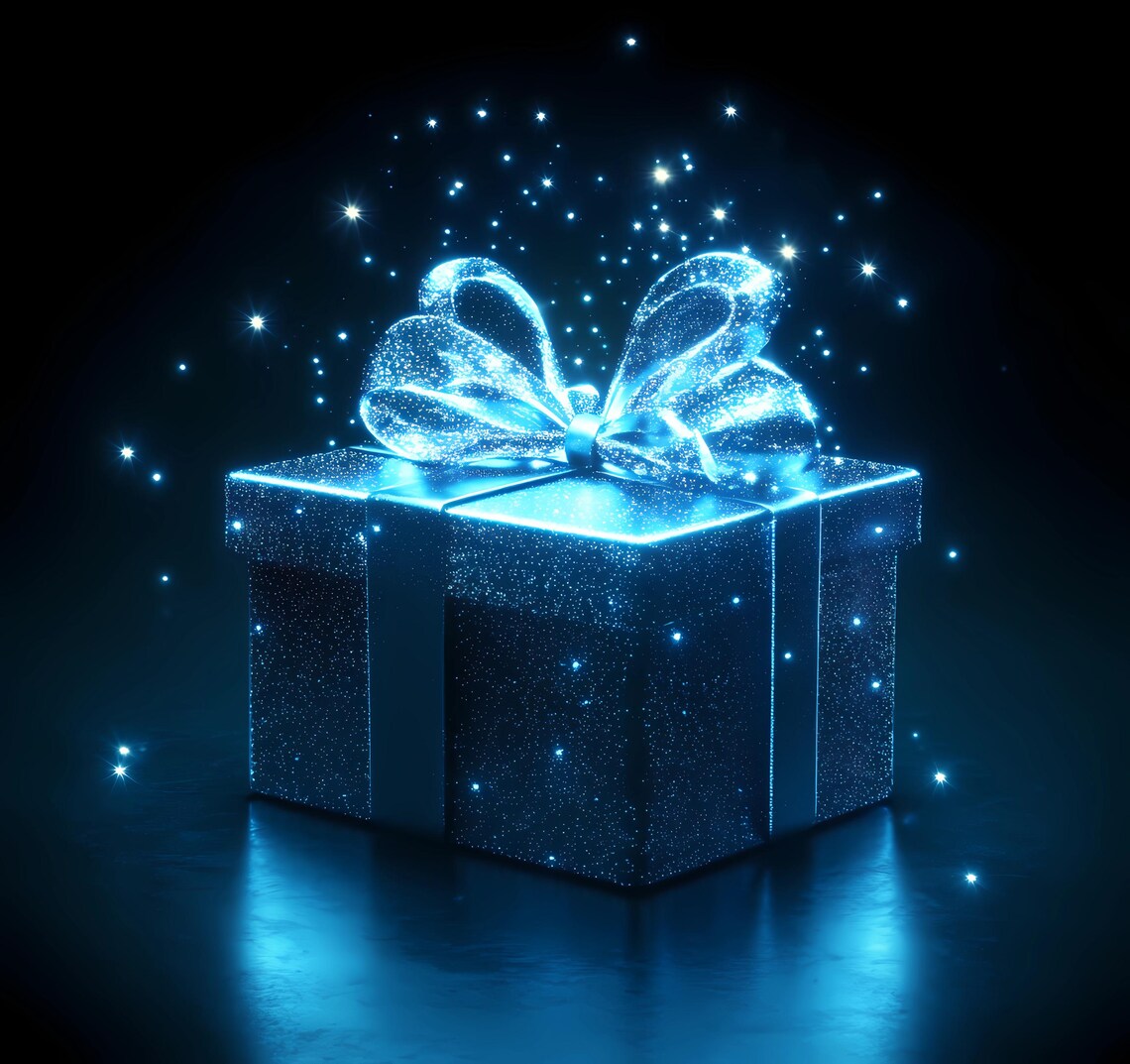 Neon Gift Box Clipart: 3D Glowing Present PNG Bundle Set of 15 (digital ...