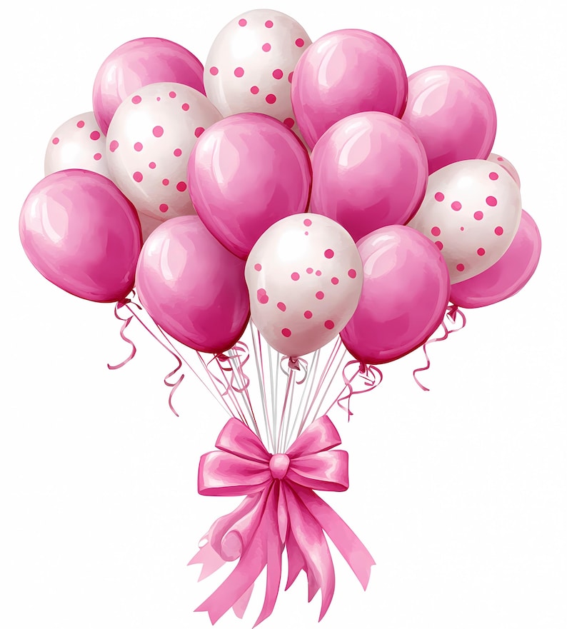Party Balloons Clipart: Birthday & Baby Shower PNG Images, Digital ...