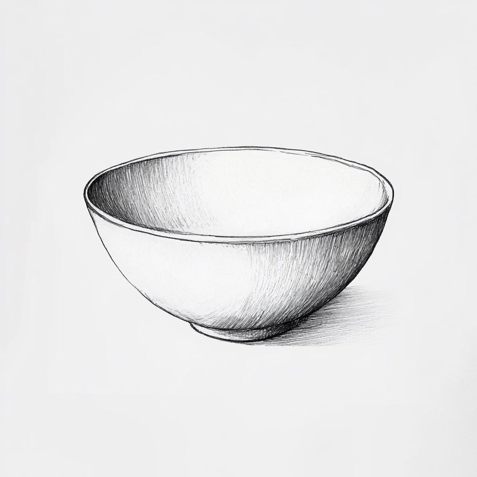 Minimalist Bowl Line Drawing PNG Bundle Set of 10 – Hand-drawn Black ...