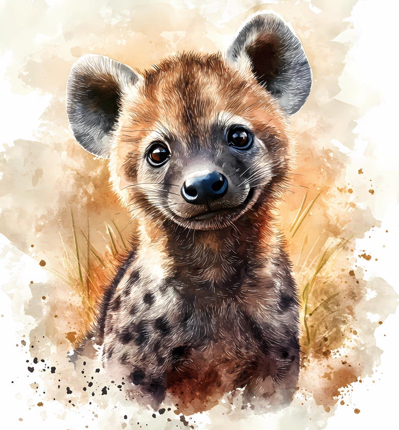 Hyena Baby Clipart, Safari Clipart 8, African Animals, Hyena Sticker ...