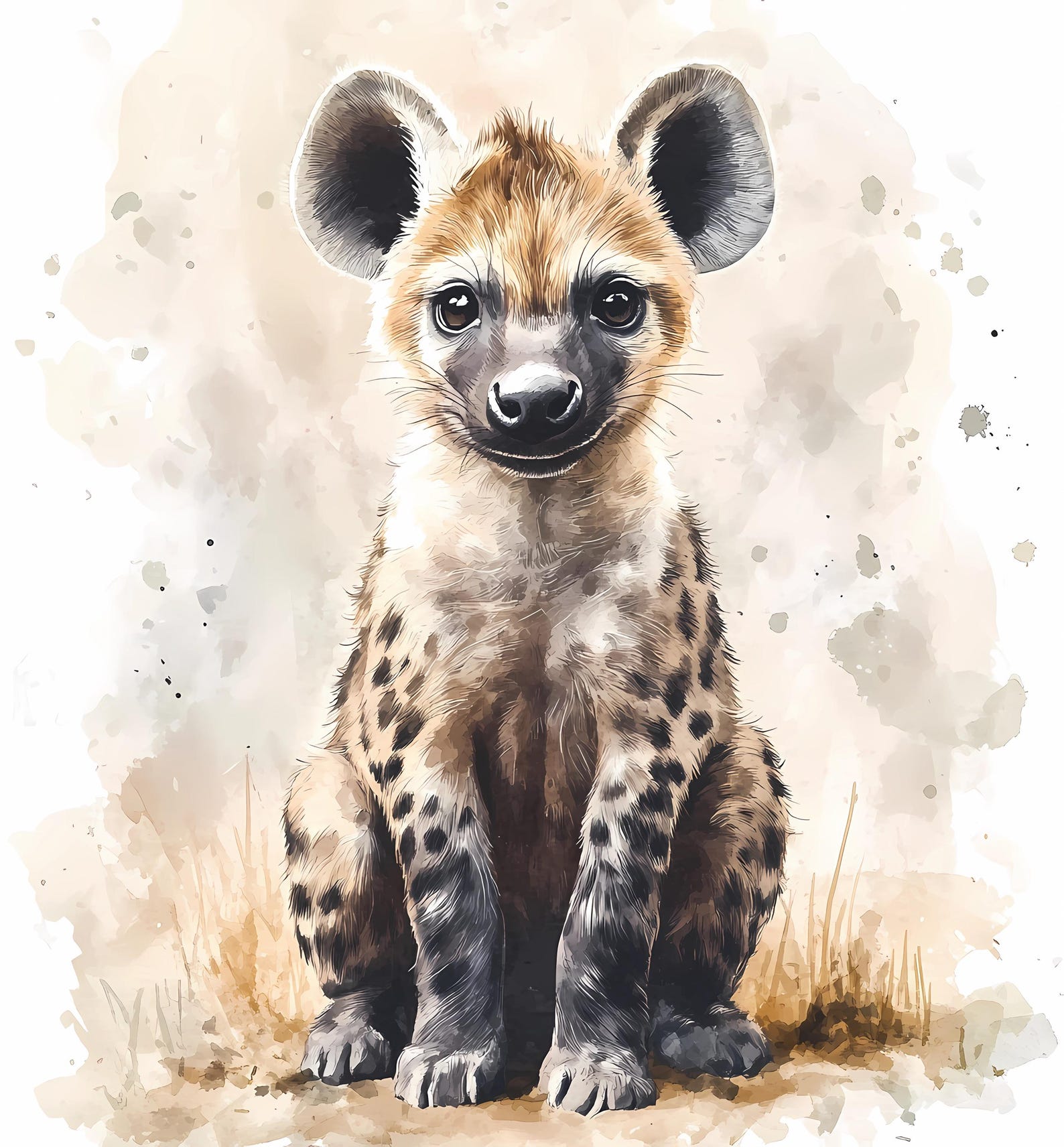 Hyena Baby Clipart, Safari Clipart 8, African Animals, Hyena Sticker ...