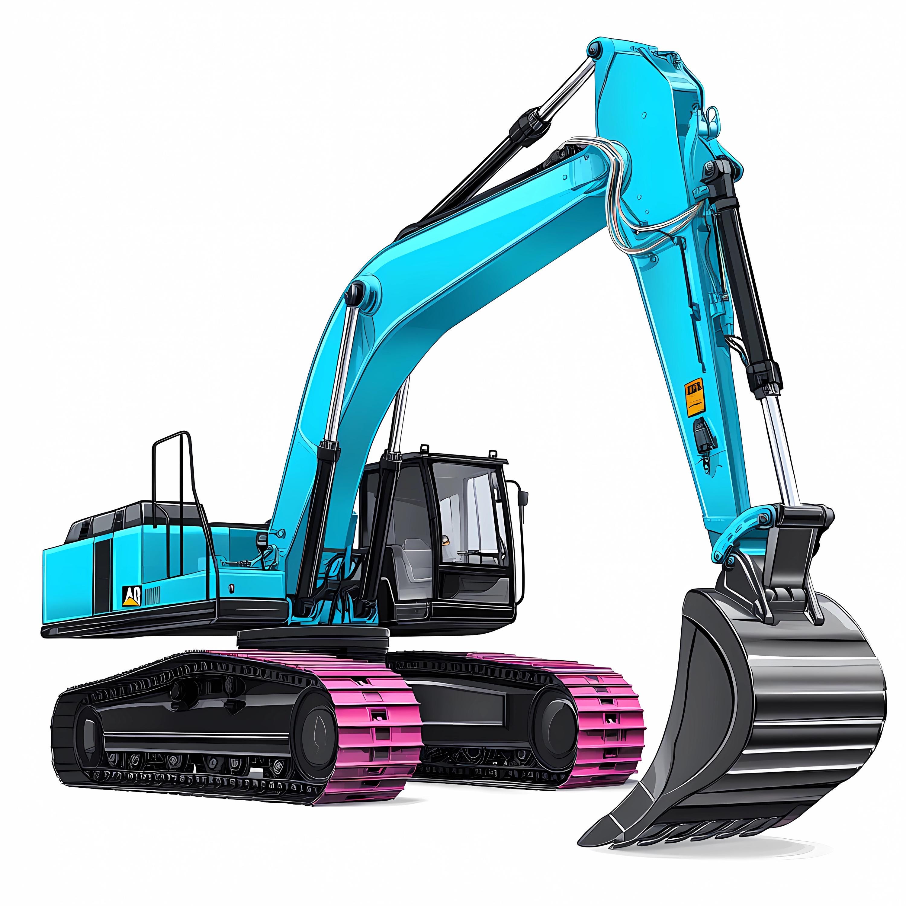 8 Blue Excavator Clipart, Construction Vehicle Clipart, Construction ...