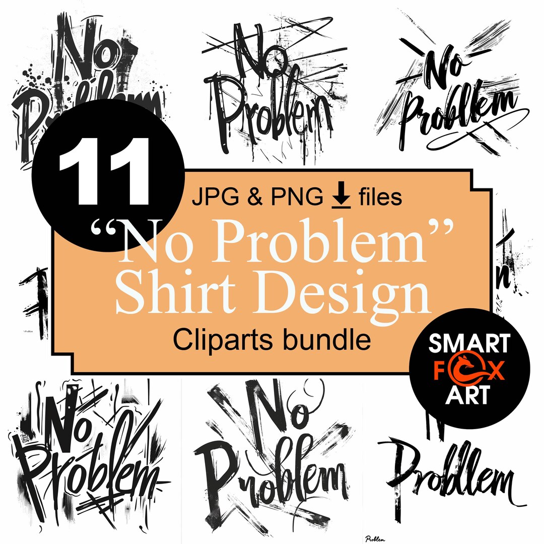 No Problem Graffiti Clipart Bundle: Street Art PNG JPG (digital ...