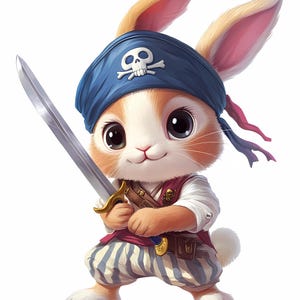 8 Cute Pirate Bunnies Clipart, Pirates High Quality Pngs Clipart ...