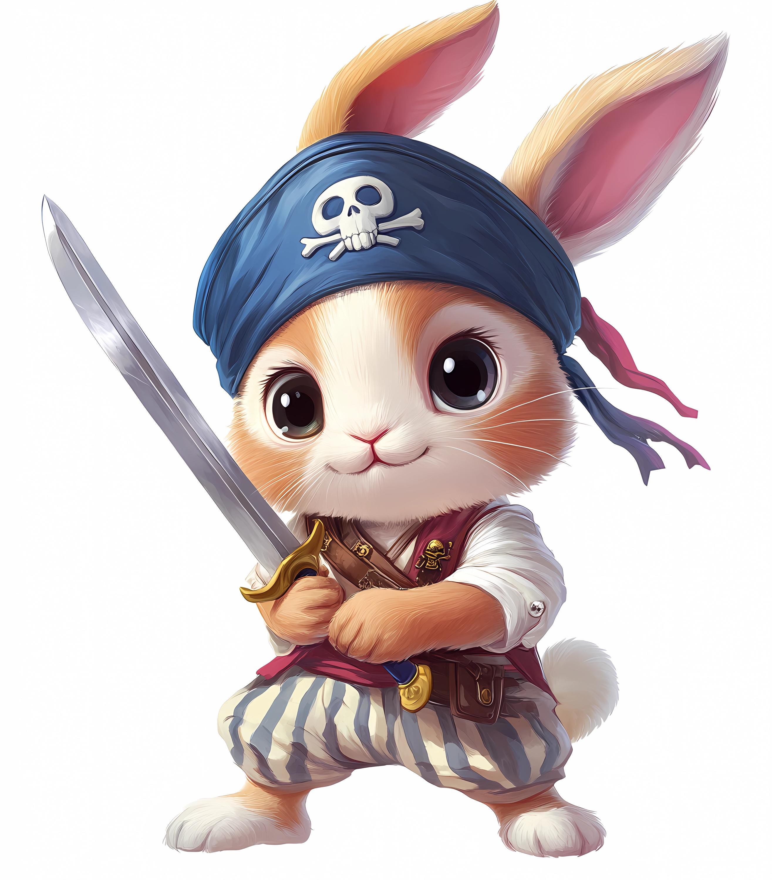 8 Cute Pirate Bunnies Clipart, Pirates High Quality Pngs Clipart ...