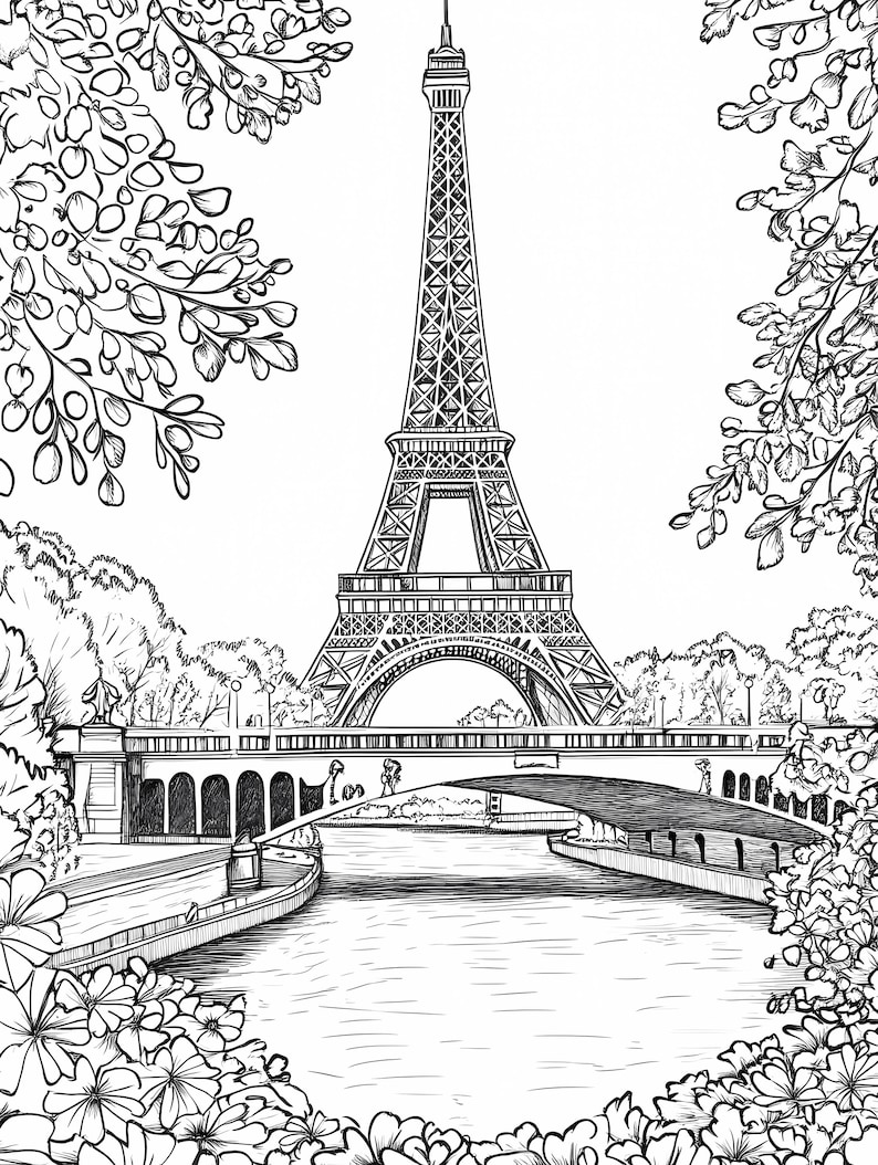 Eiffel Tower Paris Clipart, France Travel Clip Art Design Minimalist ...