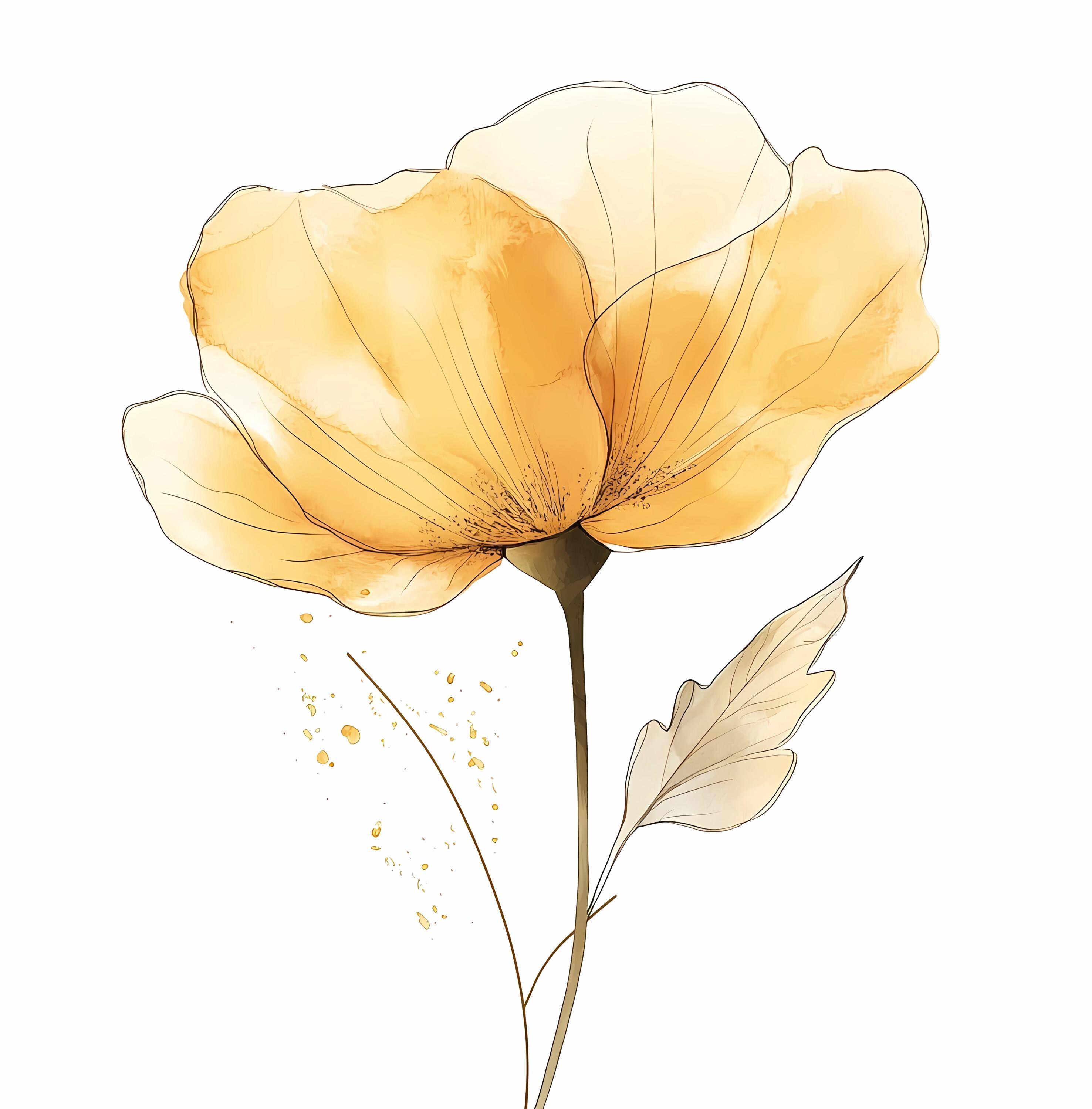 Golden Watercolor Flowers Clipart Set: Yellow Floral PNG & JPG Bundle ...