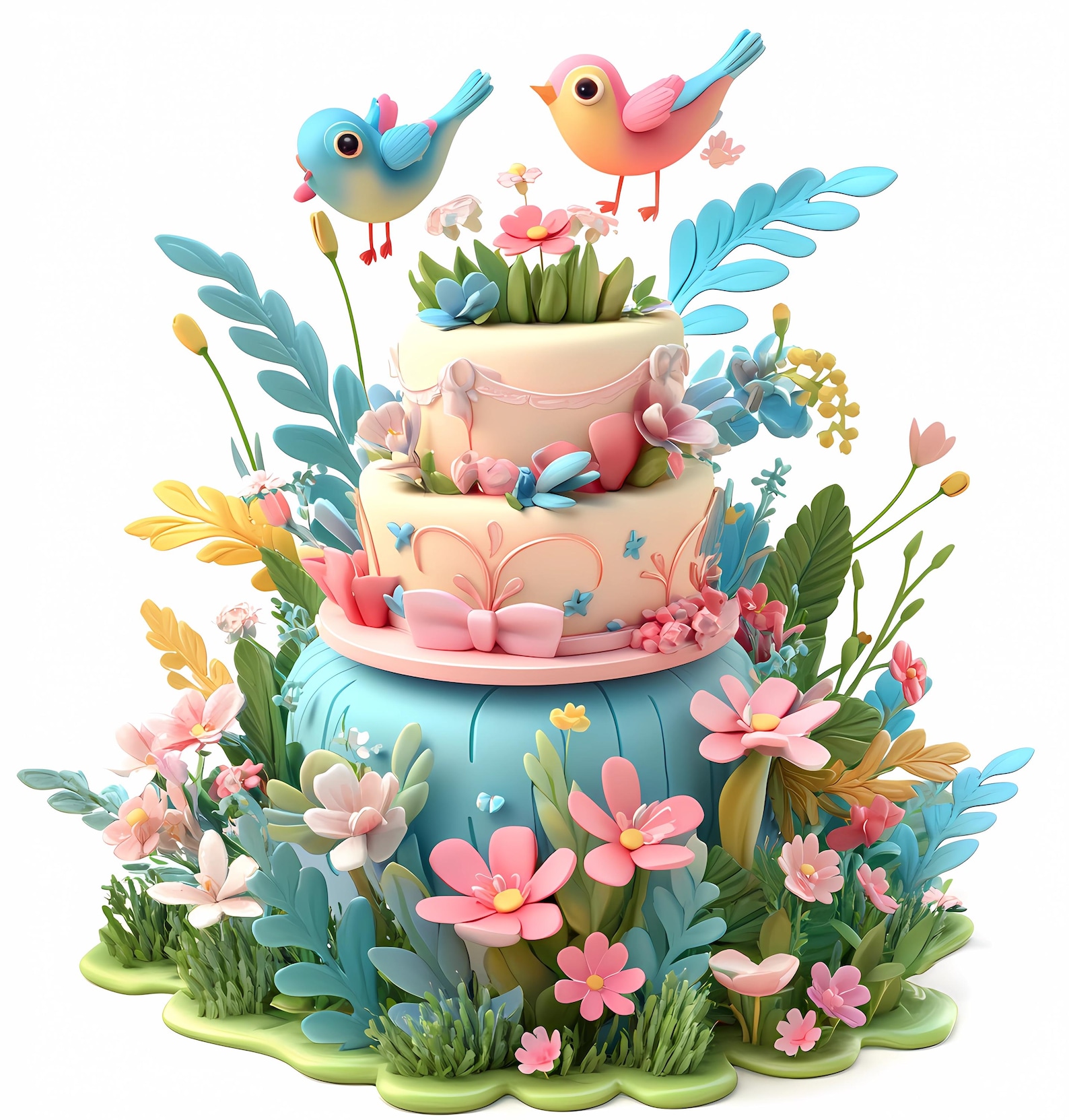 Birthday Cake Numbers Clipart Bundle: Cartoon PNG Images, Commercial ...