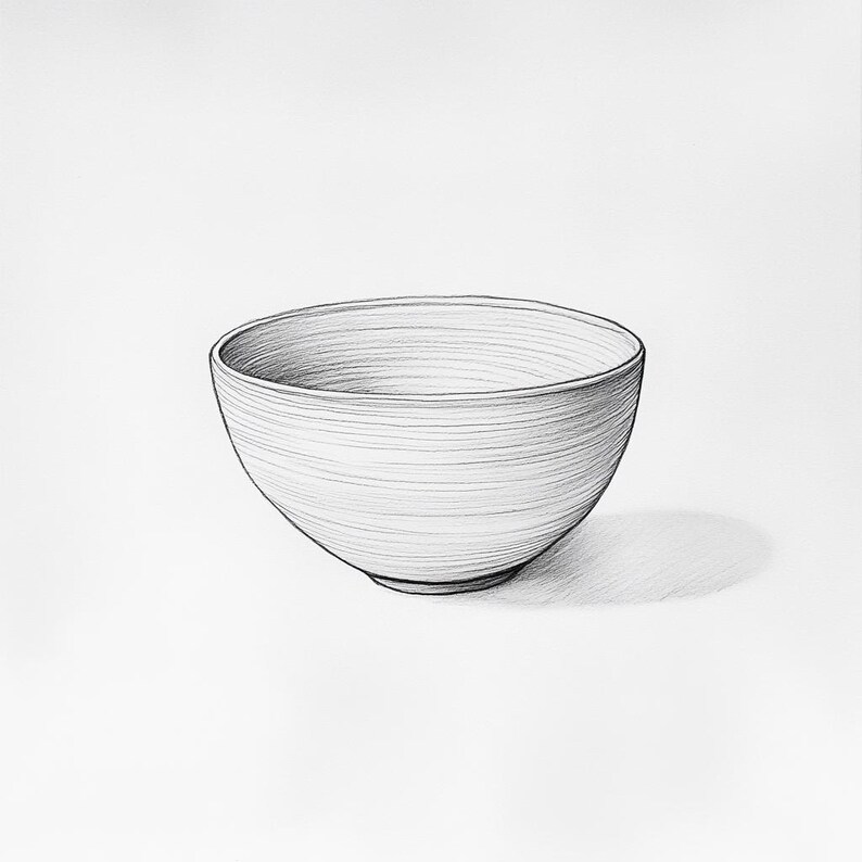 Minimalist Bowl Line Drawing PNG Bundle Set of 10 – Hand-drawn Black ...