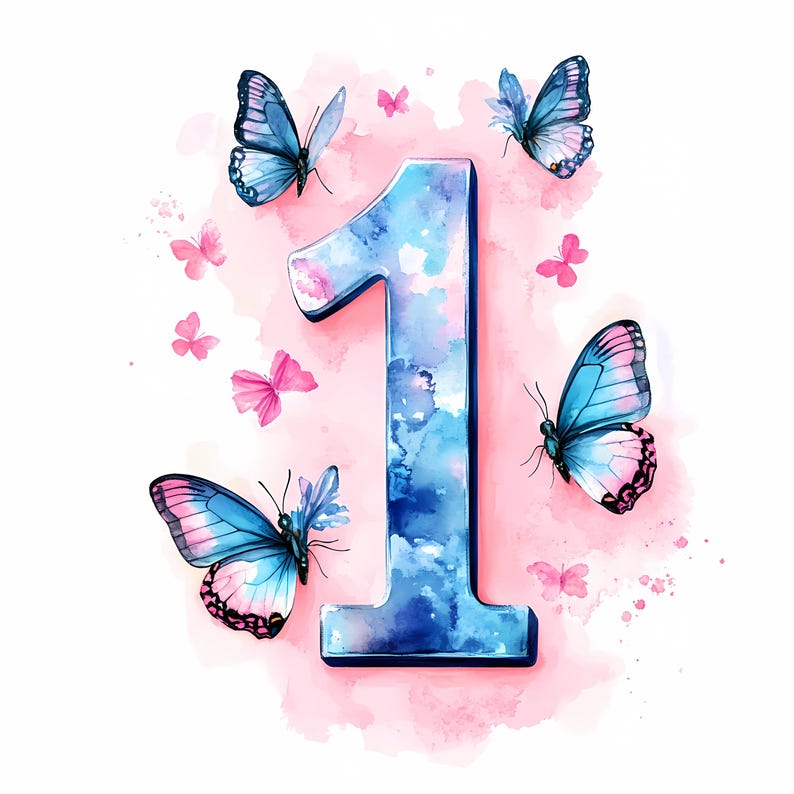 Pink Bow 1st Birthday Clipart Set of 8: Coquette Number One PNG ...