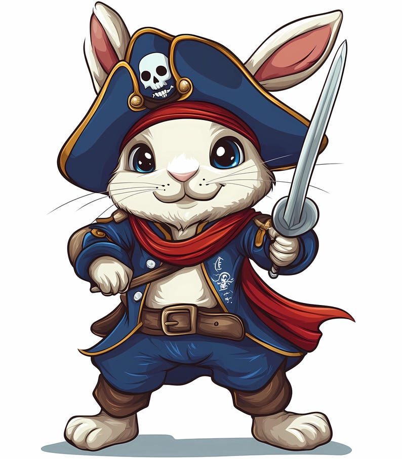 8 Cute Pirate Bunnies Clipart, Pirates High Quality Pngs Clipart ...