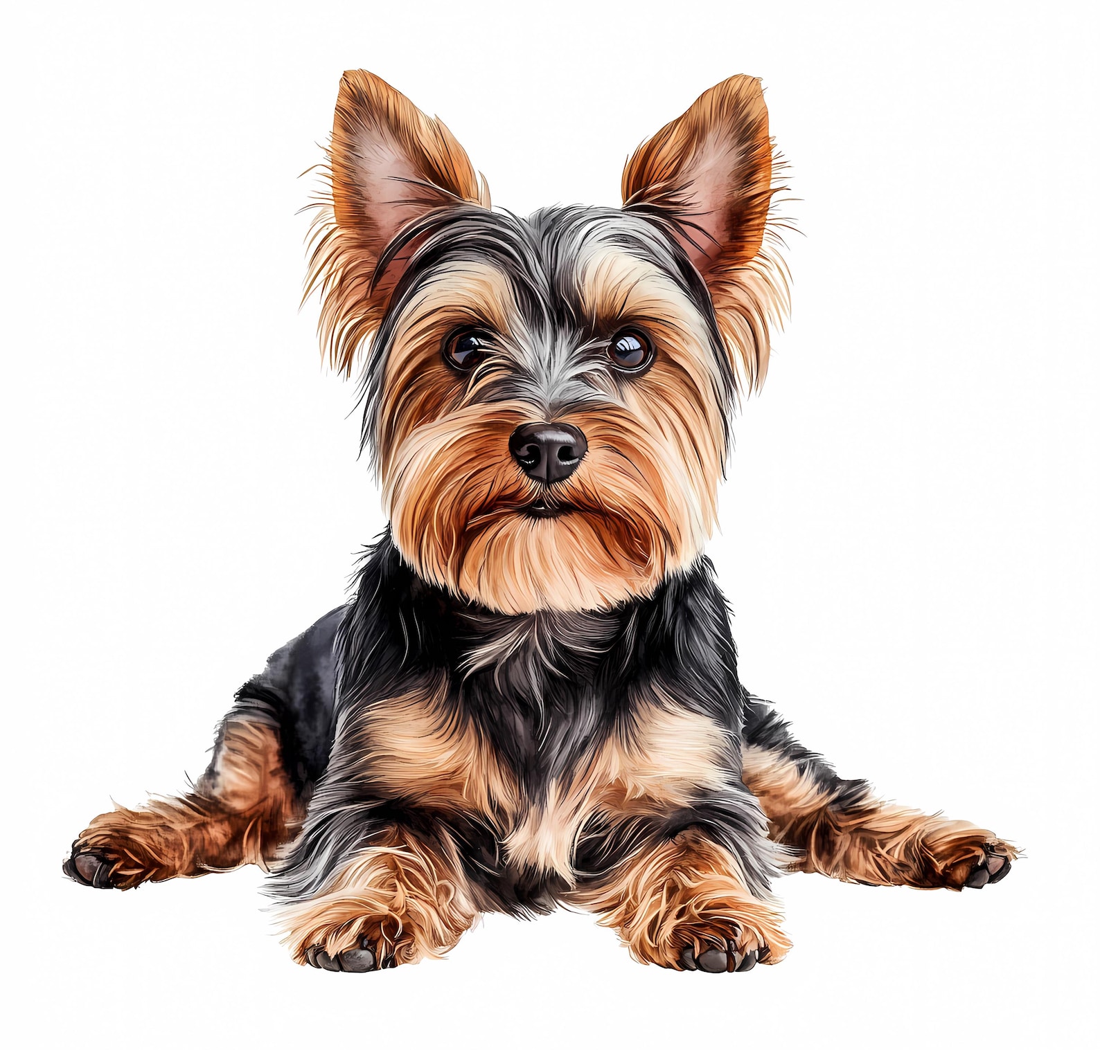 8 Yorkshire Terrier Clipart, Printable Yorkie Watercolor Clipart, High ...