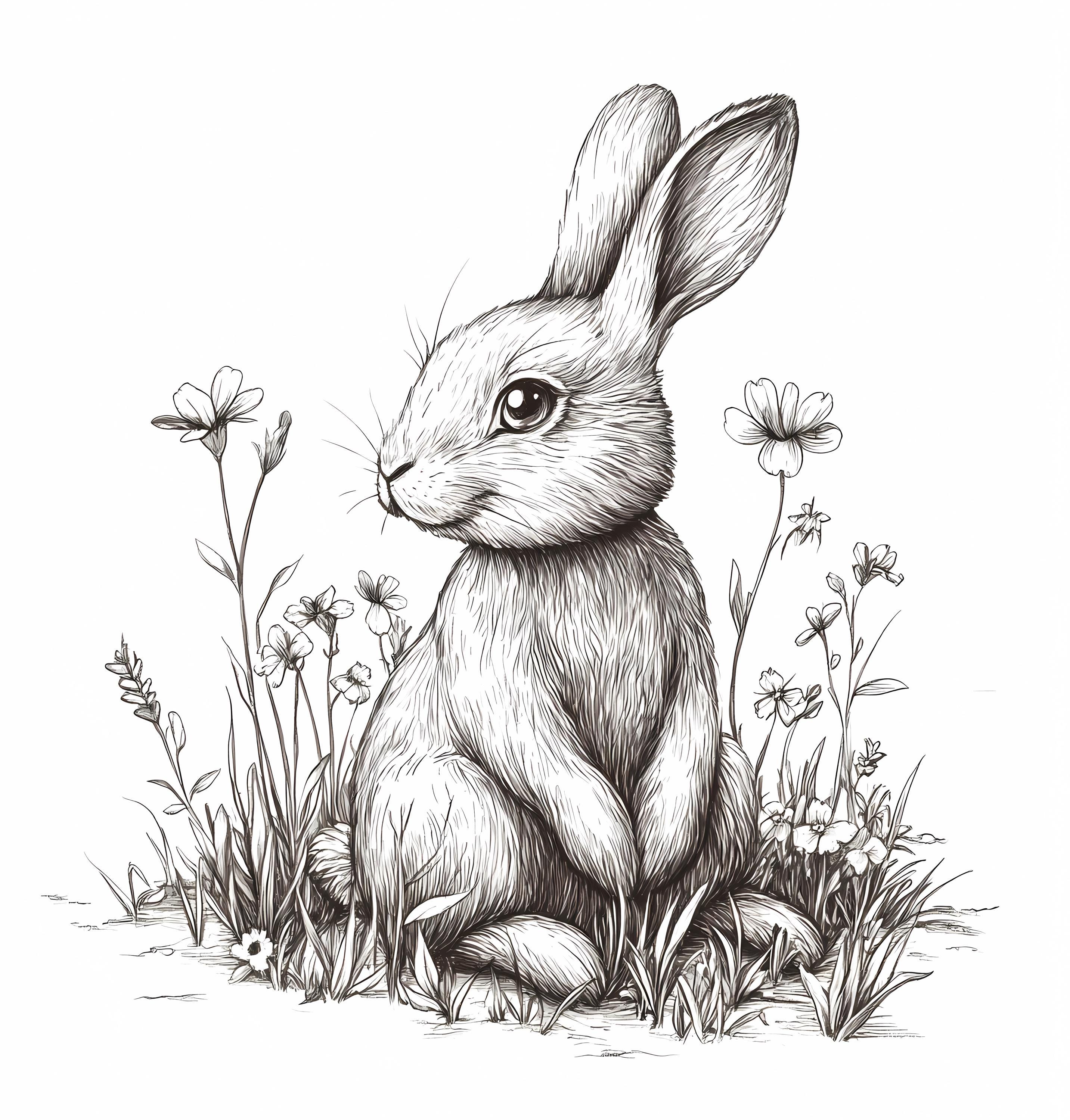 Easter Bunny Coloring Pages Set of 8: Spring Rabbit Designs for Kids ...