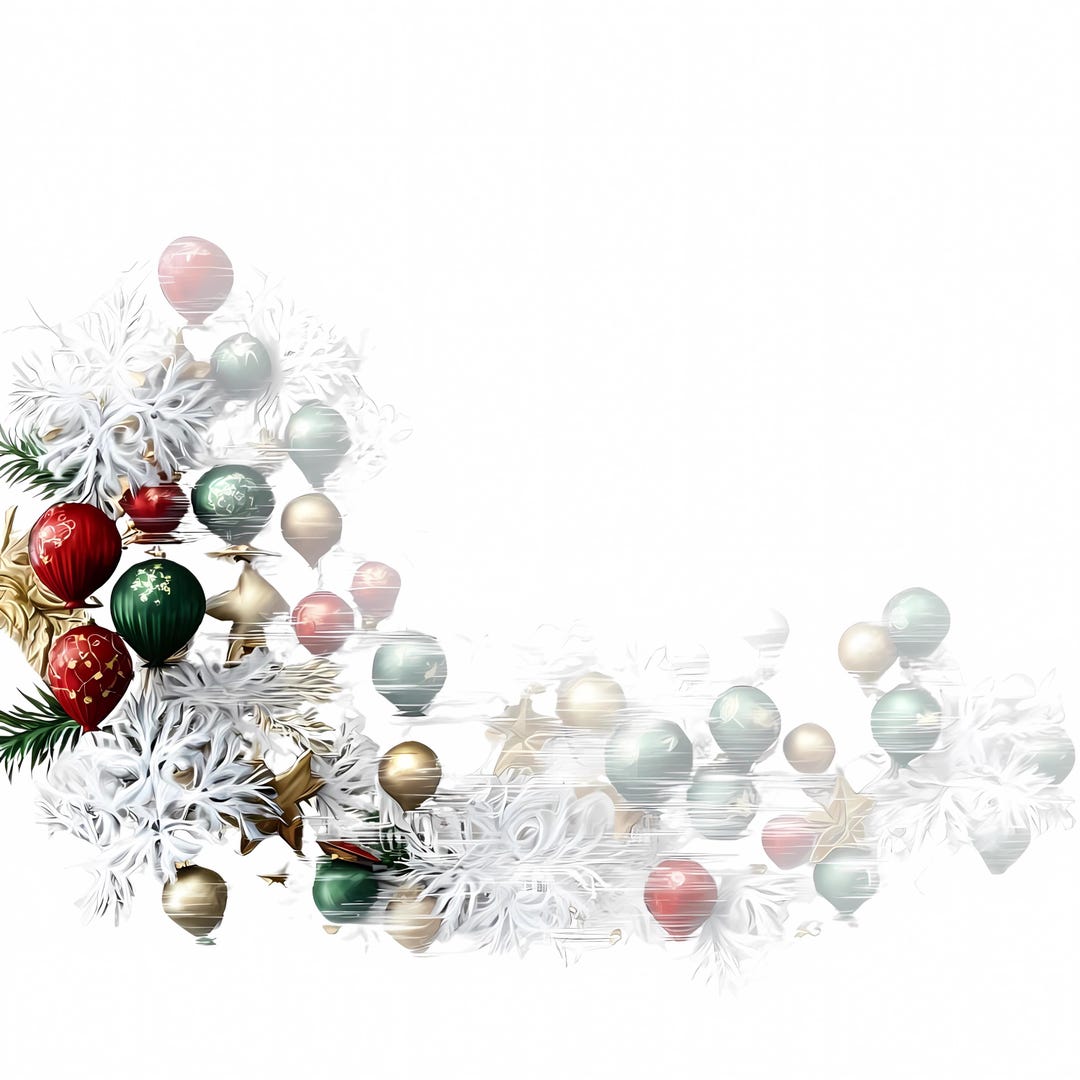 Christmas Ornaments Clipart Bundle for Elegant Holiday Decor, Red Green ...