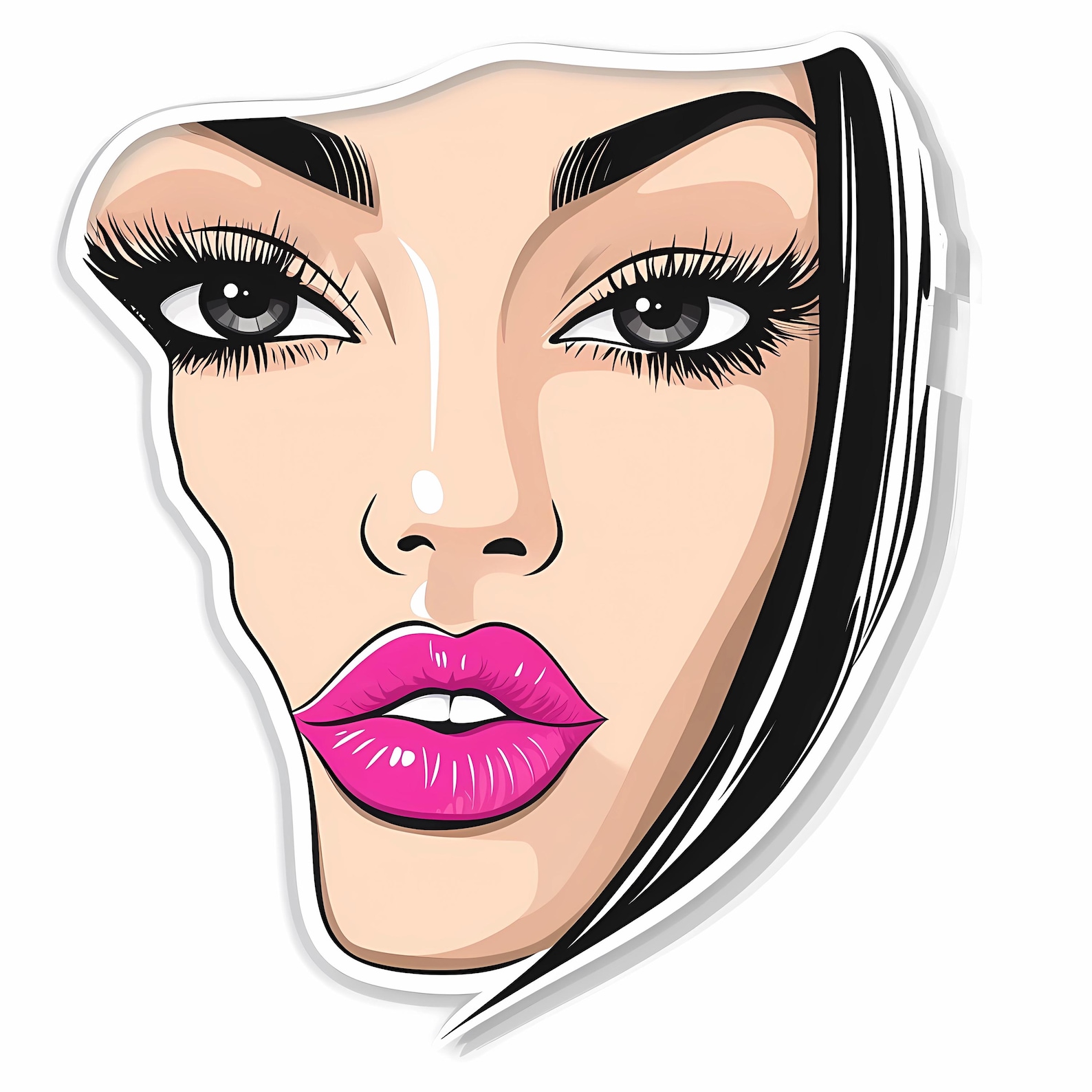 Girl Face Sticker PNG Bundle Set of 8: Printable Art, Commercial Use - Etsy