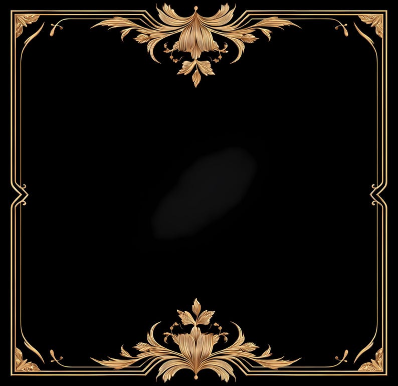 Gold Baroque Frame Clipart Bundle: Vintage Ornate Borders PNG JPG ...