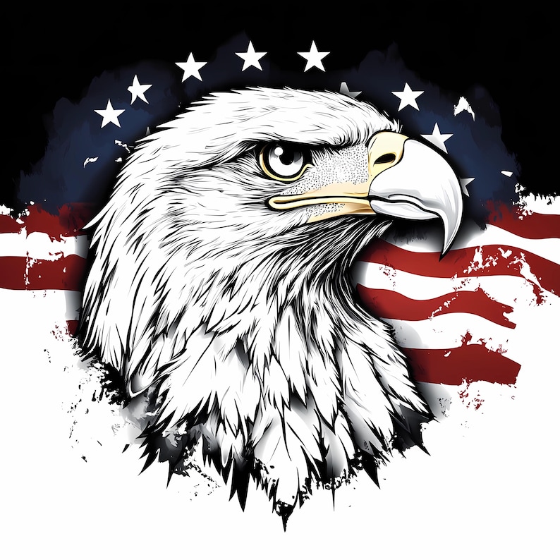 Patriotic Eagle Flag Watercolor Clipart Set of 8 (digital Download) - Etsy