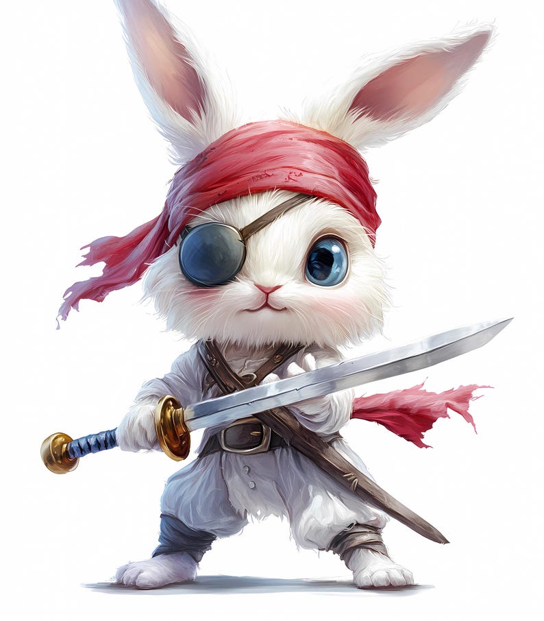 8 Cute Pirate Bunnies Clipart, Pirates High Quality Pngs Clipart ...
