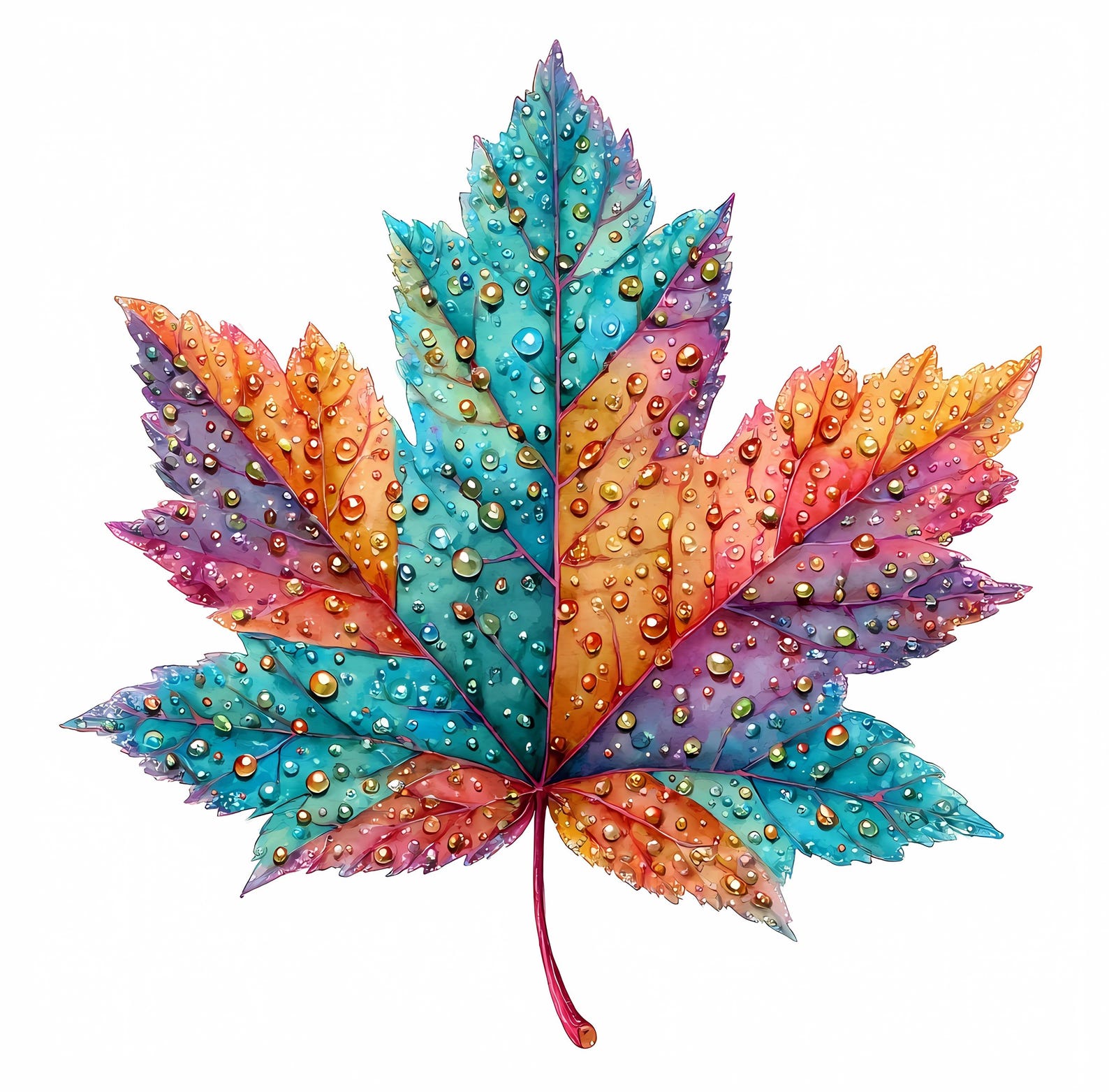 Watercolor Maple Leaf Clipart: Autumn Glitter Leaves PNG JPG ...