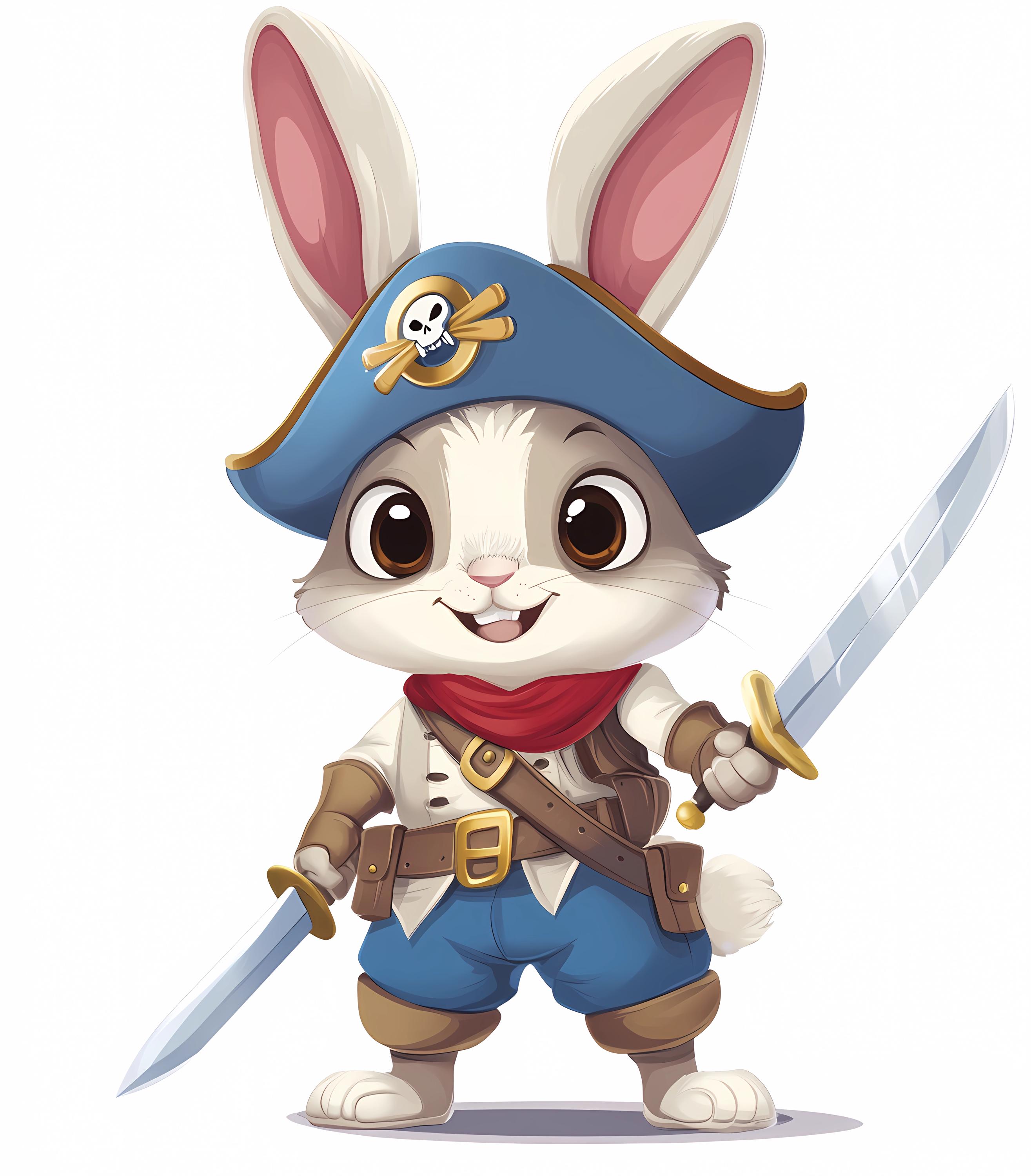 8 Cute Pirate Bunnies Clipart, Pirates High Quality Pngs Clipart ...