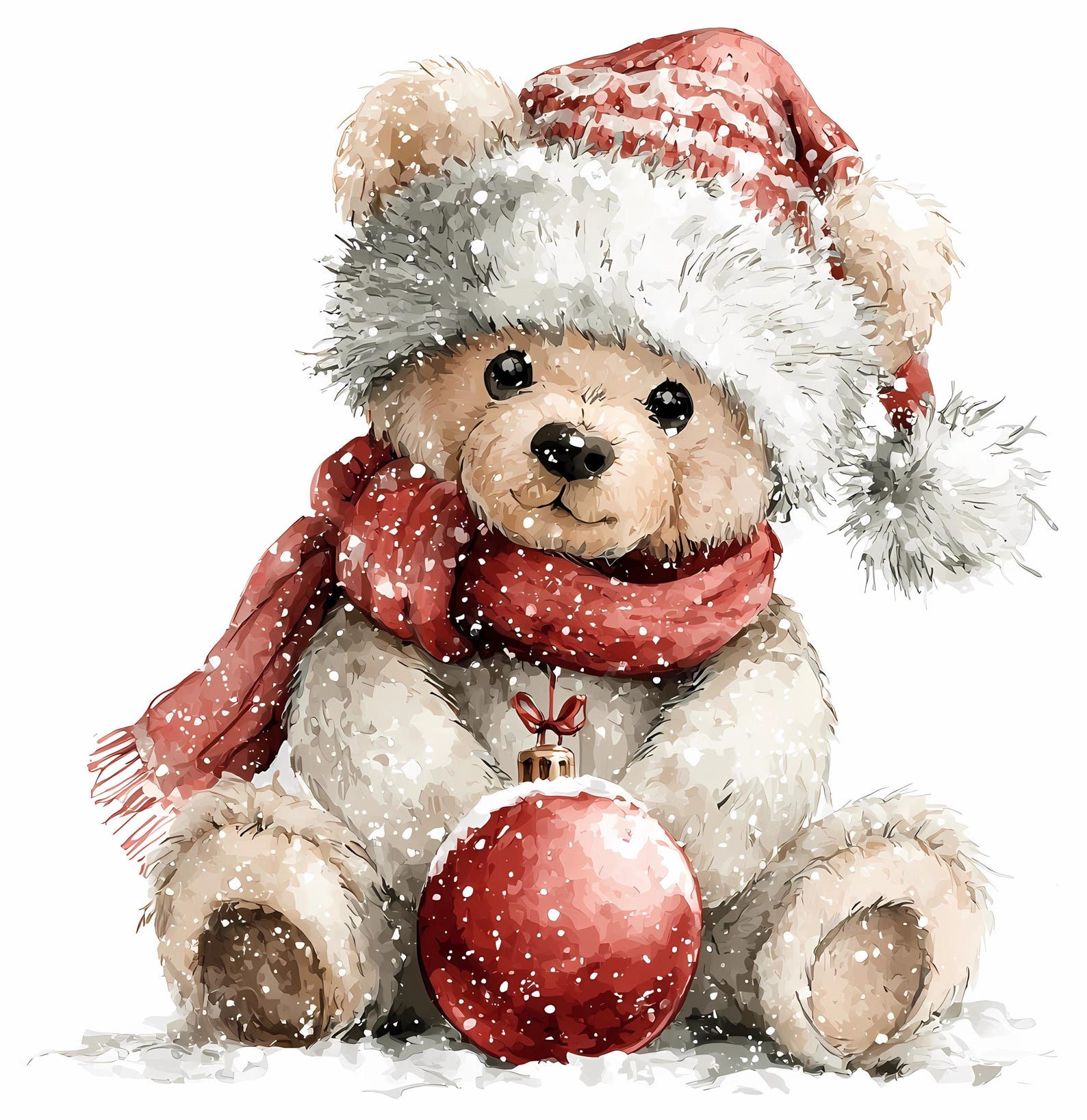 Christmas Teddy Bear Clipart Bundle: Holiday Illustrations (PNG JPG) - Etsy