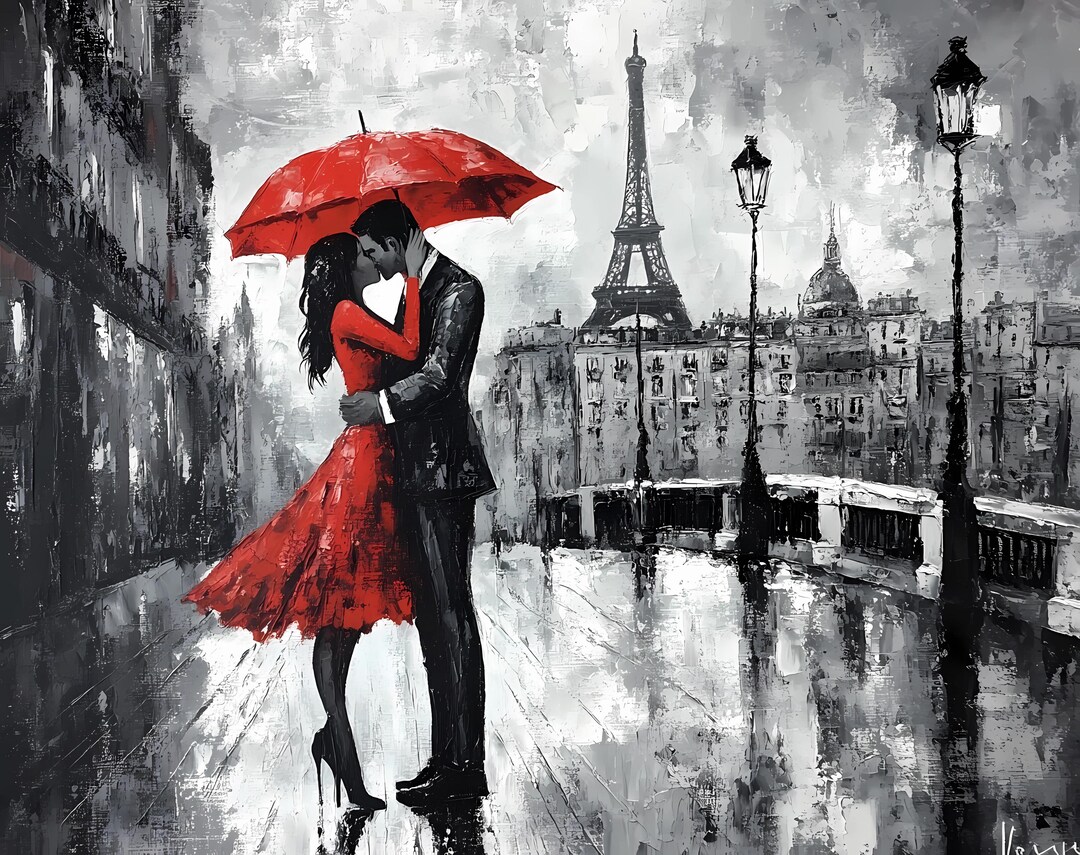 8 Couple in Paris Clipart, Cute Romantic, Kiss in Paris Scene Quality Pngs Bundle, Love Paris ...