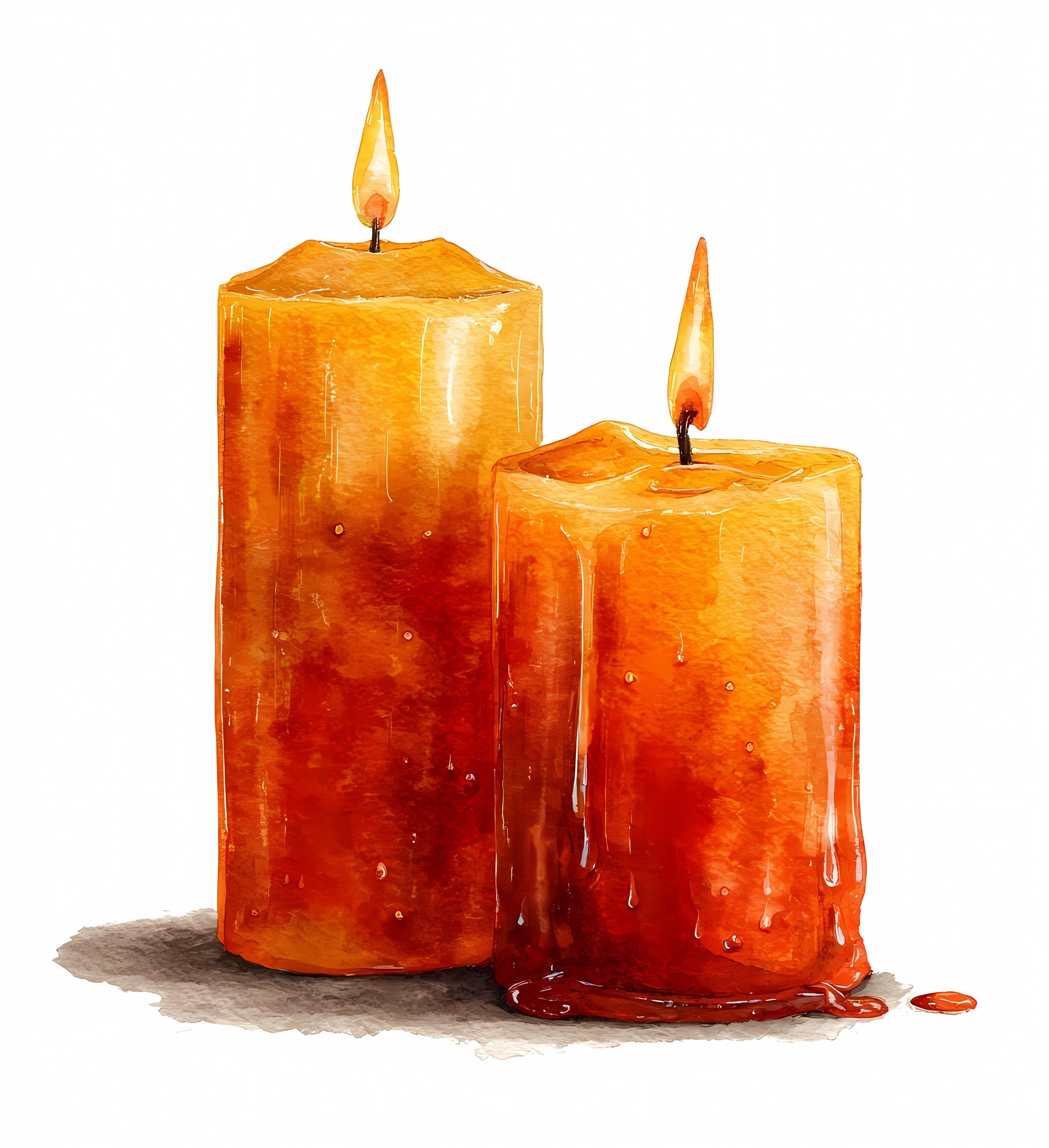 Watercolor Candle Clipart Bundle, Hand Painted Colorful and Pastel ...