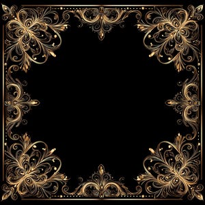Gold Baroque Frame Clipart Bundle: Vintage Ornate Borders PNG JPG ...