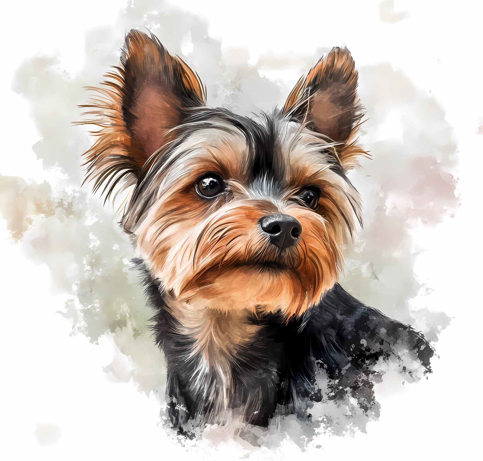 8 Yorkshire Terrier Clipart, Printable Yorkie Watercolor Clipart, High ...