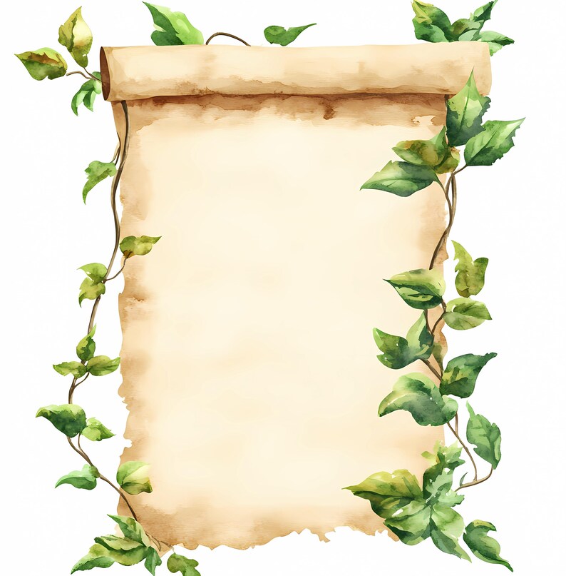 Watercolor Leaf Border PNG Set: Botanical Frame Clipart (digital ...