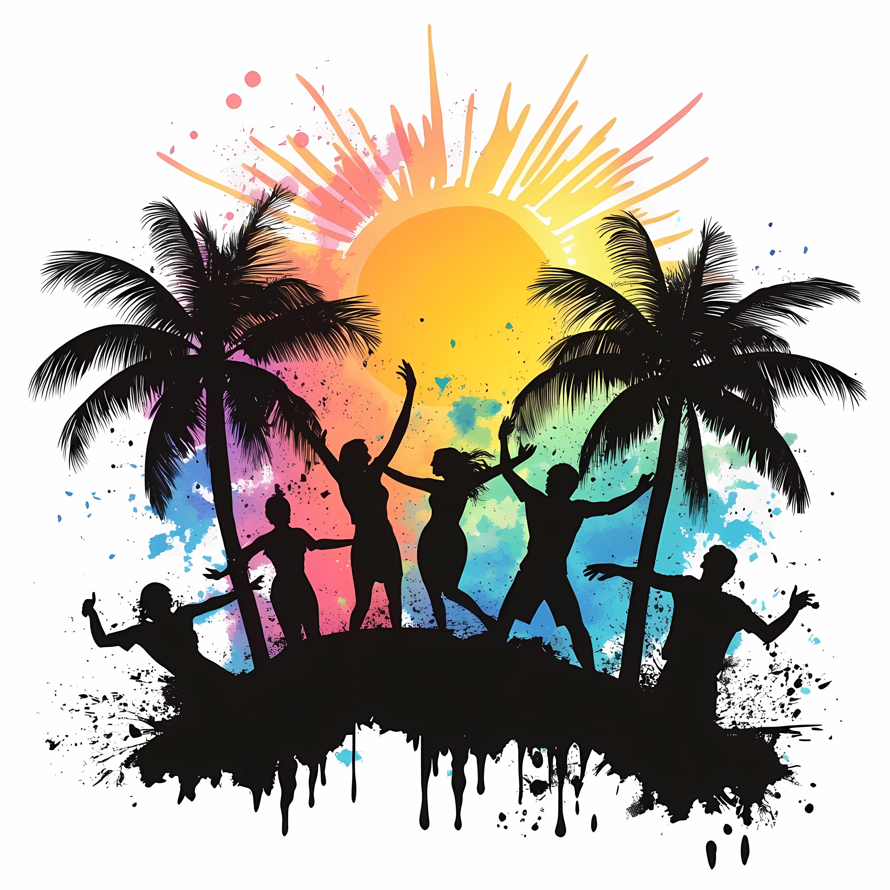 10 Colorful Beach Party Clipart Bundle High Quality Pngs, Island ...