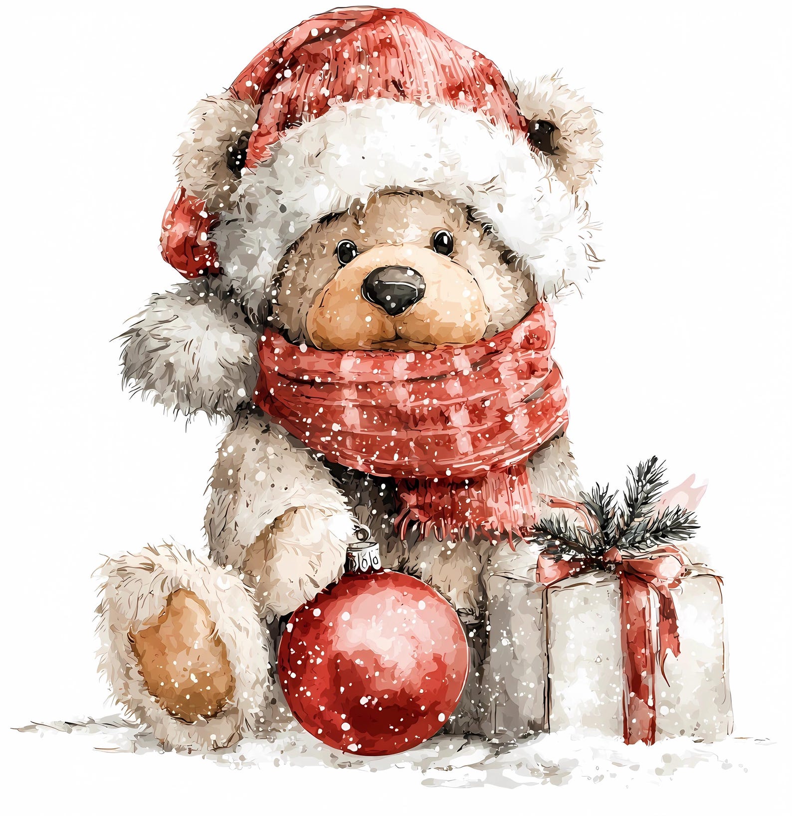 Christmas Teddy Bear Clipart Bundle: Holiday Illustrations (PNG JPG) - Etsy