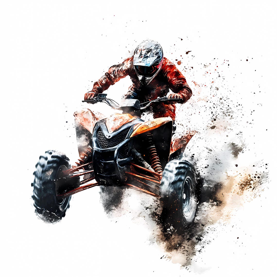 Quad Bike Watercolor Clipart Set, ATV Off-road Images (digital Download ...