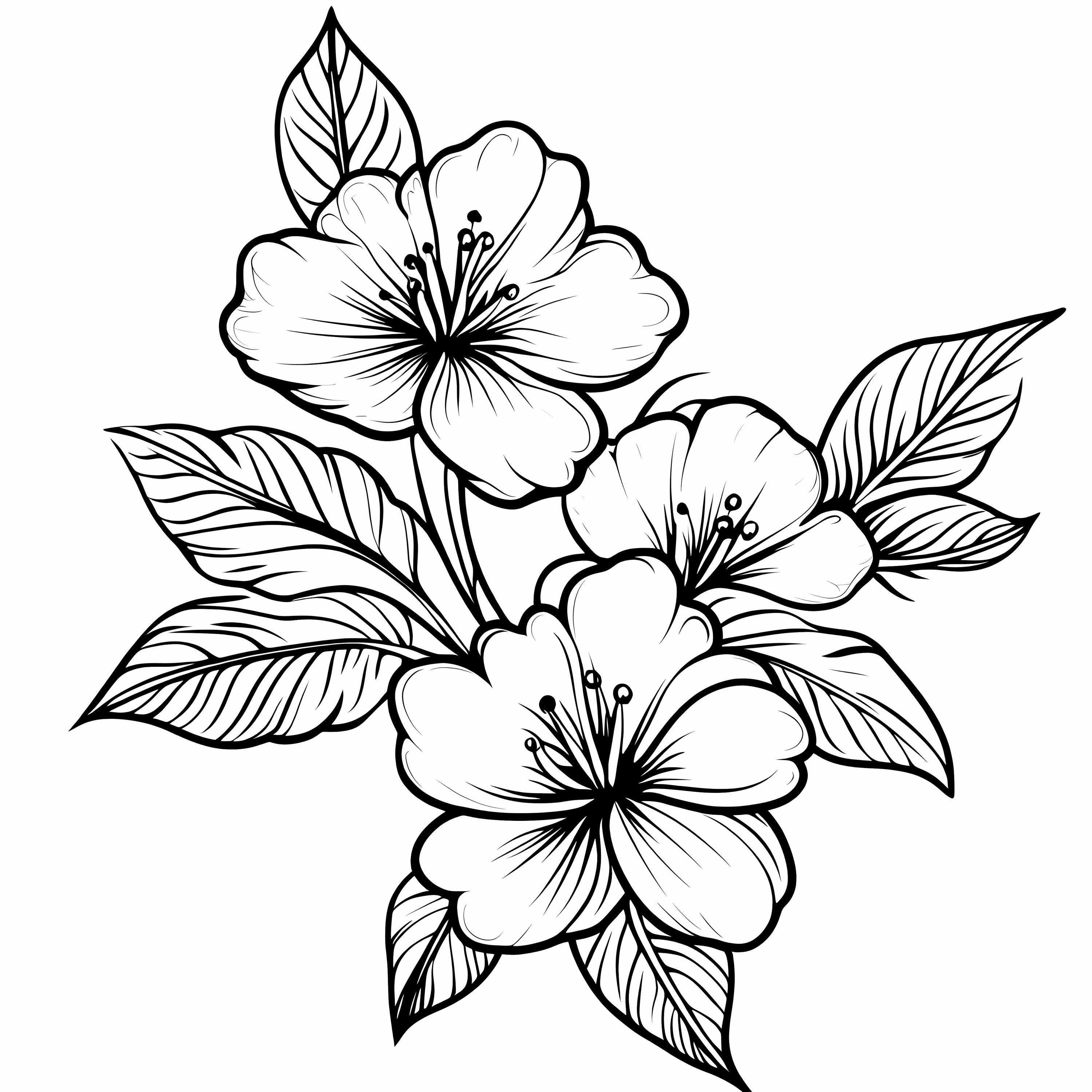 Floral Line Art Clipart Bundle: Black & White Flower Stems (PNG JPG) - Etsy